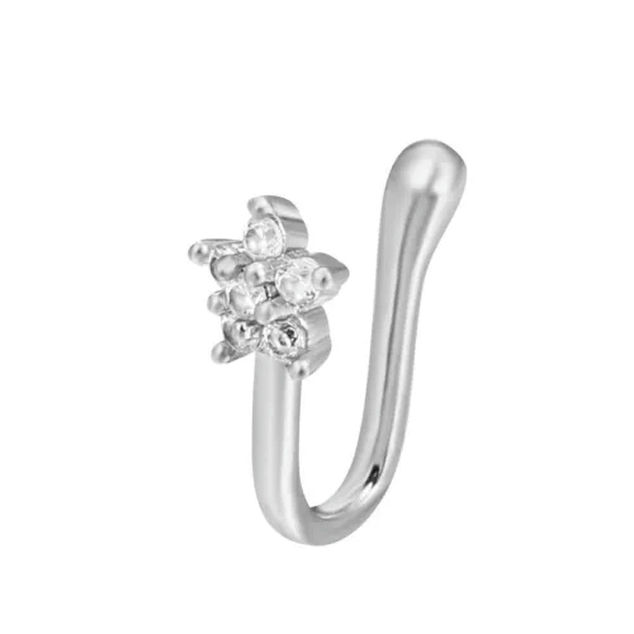 HOOUN 1pc Fake Septum Nose Ring Hoop Clip On Non Pierced Nose Lip Ear ...