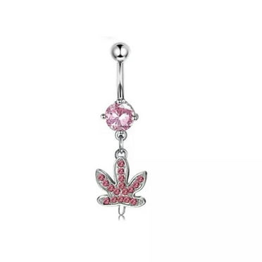 Body Candy Holiday Mistletoe Dangle Belly Ring Created with Crystals ...