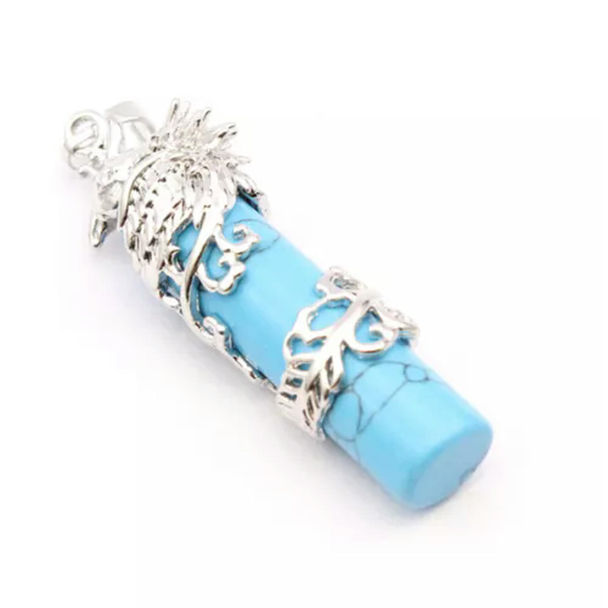 HOOUN 1pc Natural Quartz Crystal Phoenix Column Pendant Chakra Reiki ...