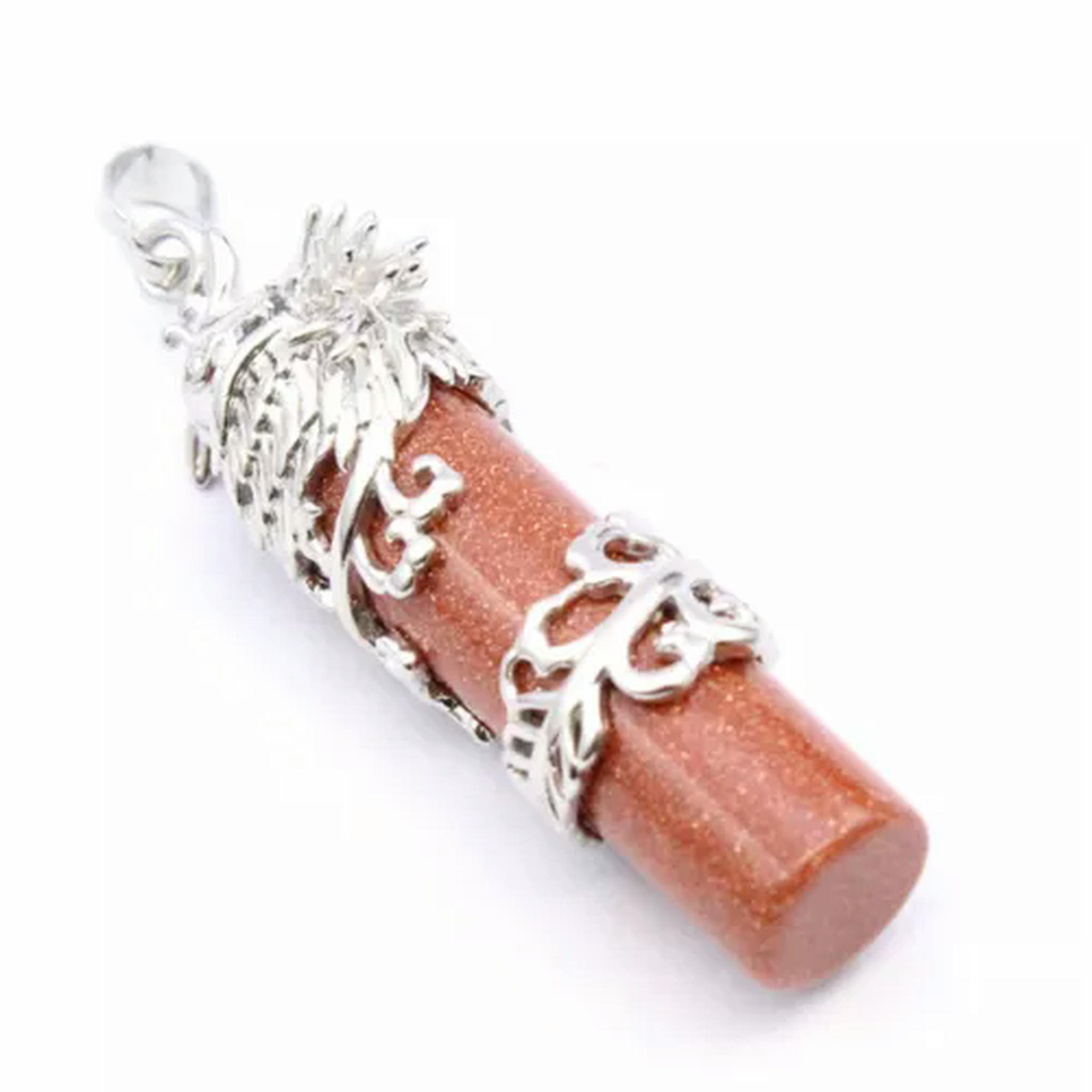 HOOUN 1pc Natural Quartz Crystal Phoenix Column Pendant Chakra Reiki ...