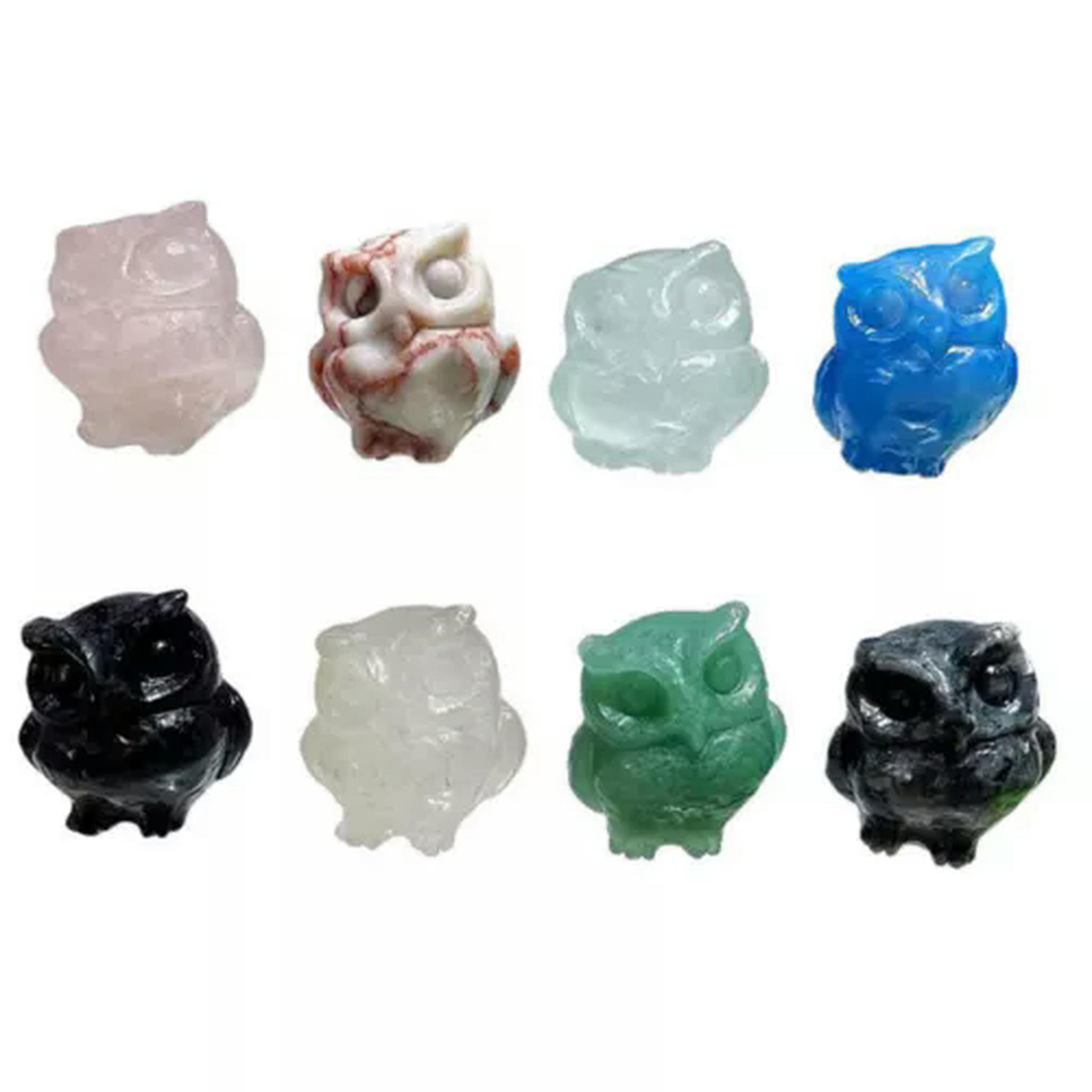 HOOUN 1pc Random Natural Mini Chakra Carved Animal Crystal Stone Quartz ...