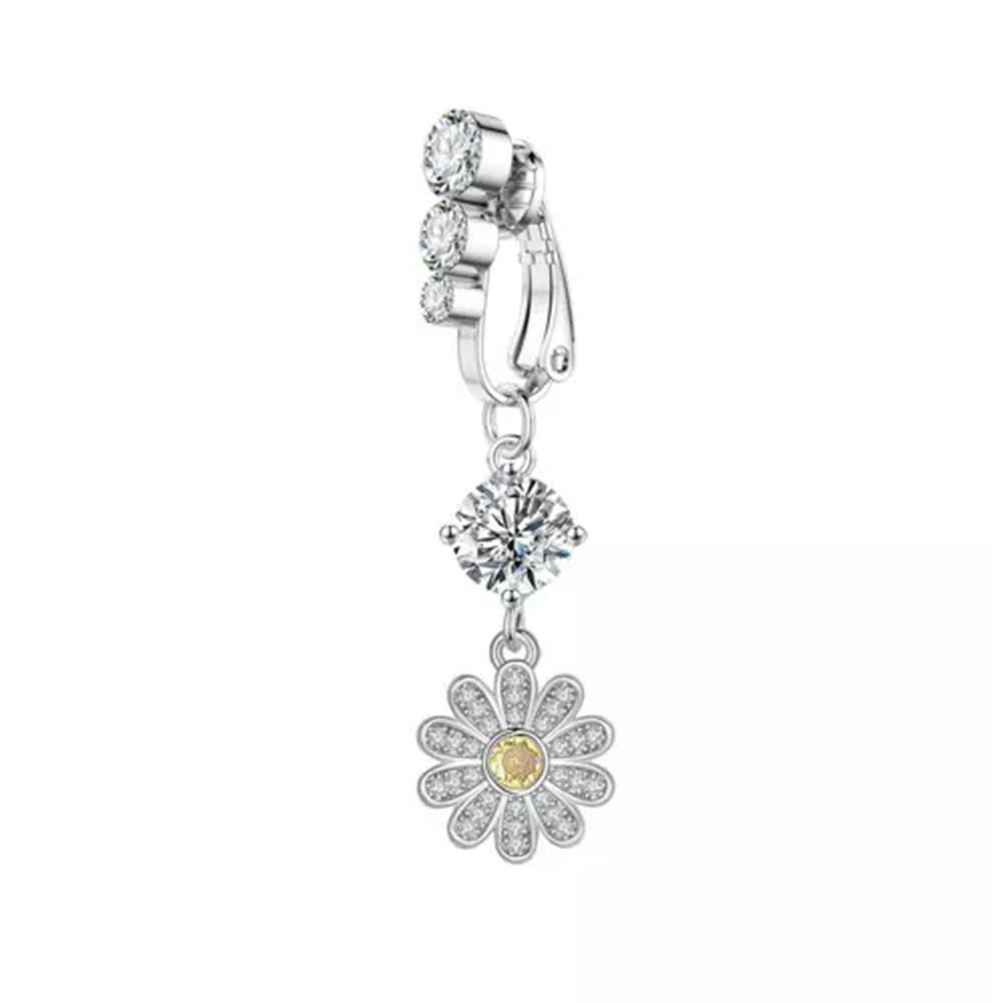 HOOUN 1pc Stainless Steel Fake Dangle Belly Rings Fashion Clip on Navel ...