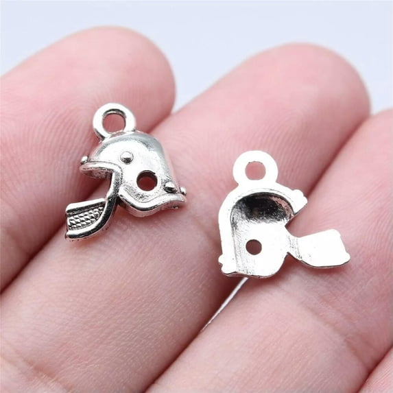 HOOUN 216 Pcs Antique Silver golf helmet Charms Pendant 13x13MM B16899 ...
