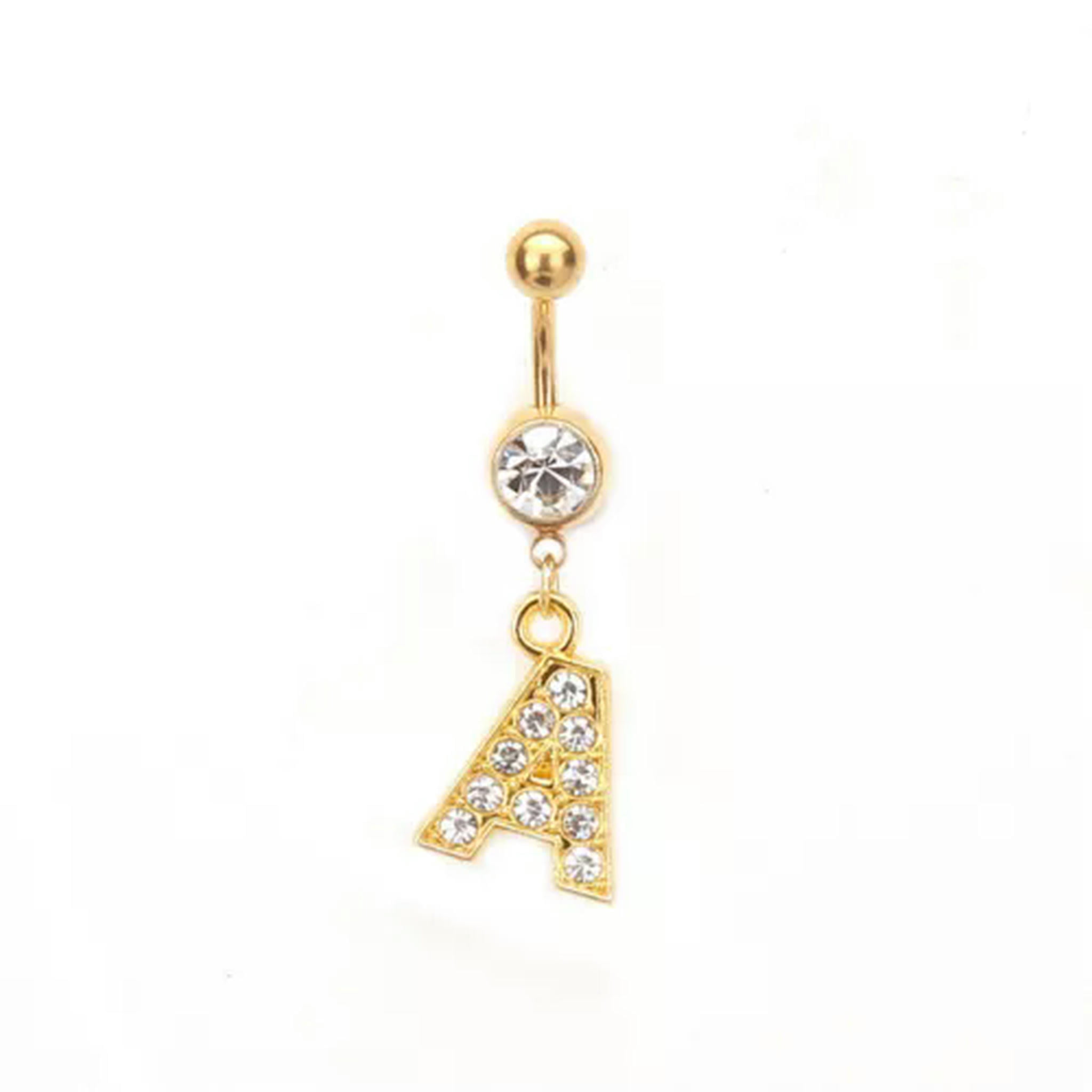 HOOUN 26 Letter Belly Navel Ring Sexy Drop Dangle Body Piercing Women ...