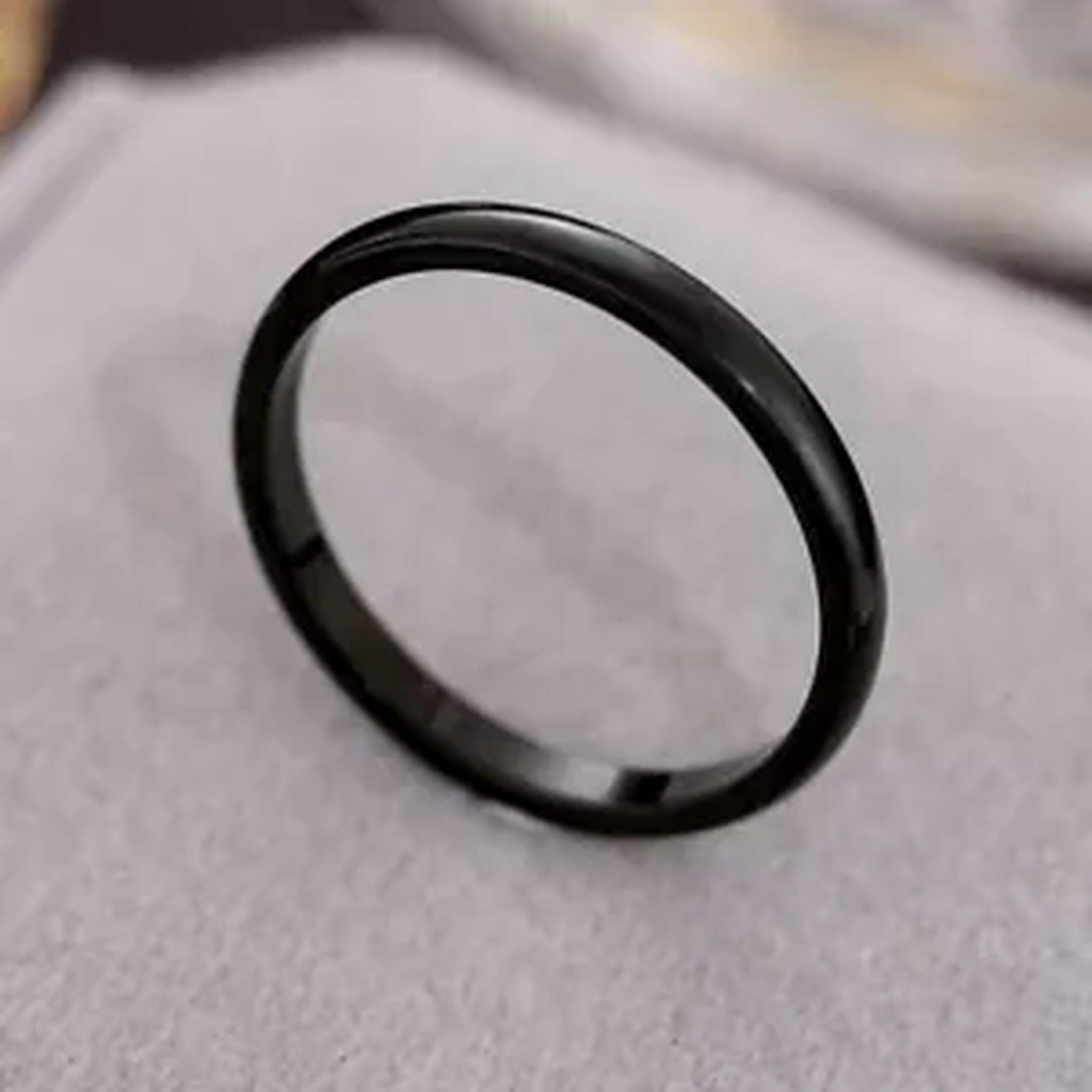 HOOUN 2mm Circle Thin Ring Stainless Finger Ring Couple Ring Prime Ring ...