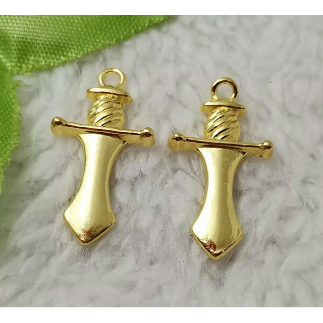 HOOUN 308 pcs Bright gold sword charms 25x13mm B5088 - Walmart.com
