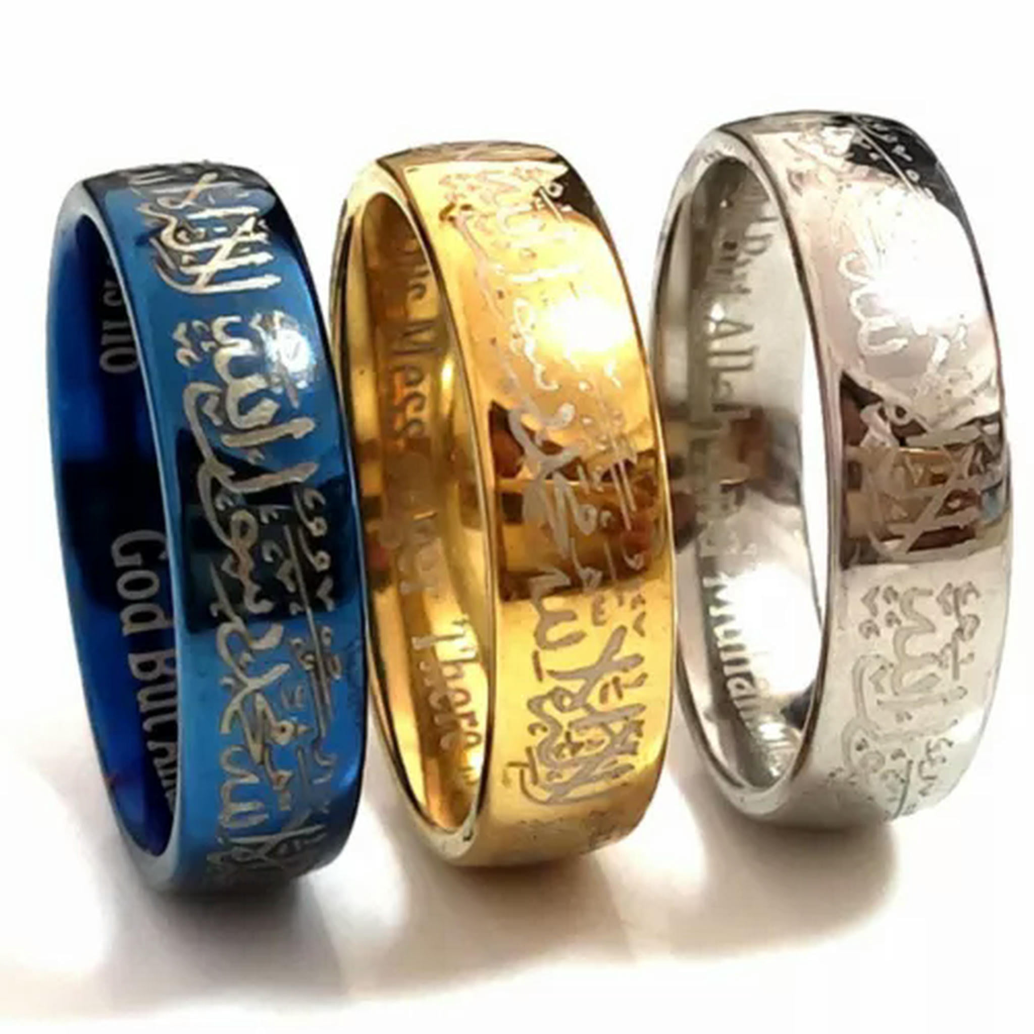 HOOUN 30pcs Quran Messager Rings God Muslim Religious Islamic Halal ...