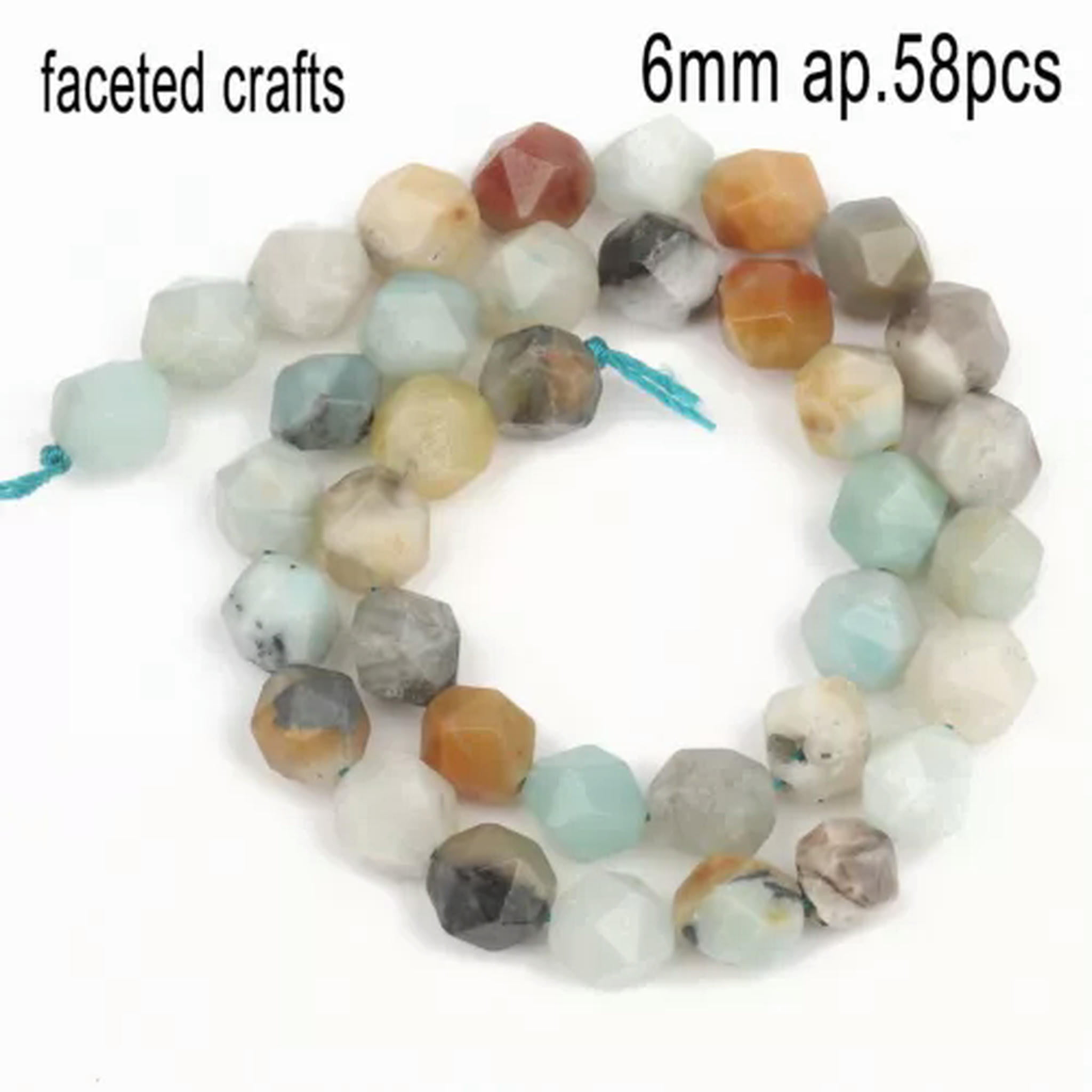 HOOUN 40 Types Colored Natural Amazonite Cube Column Loose Bead for ...