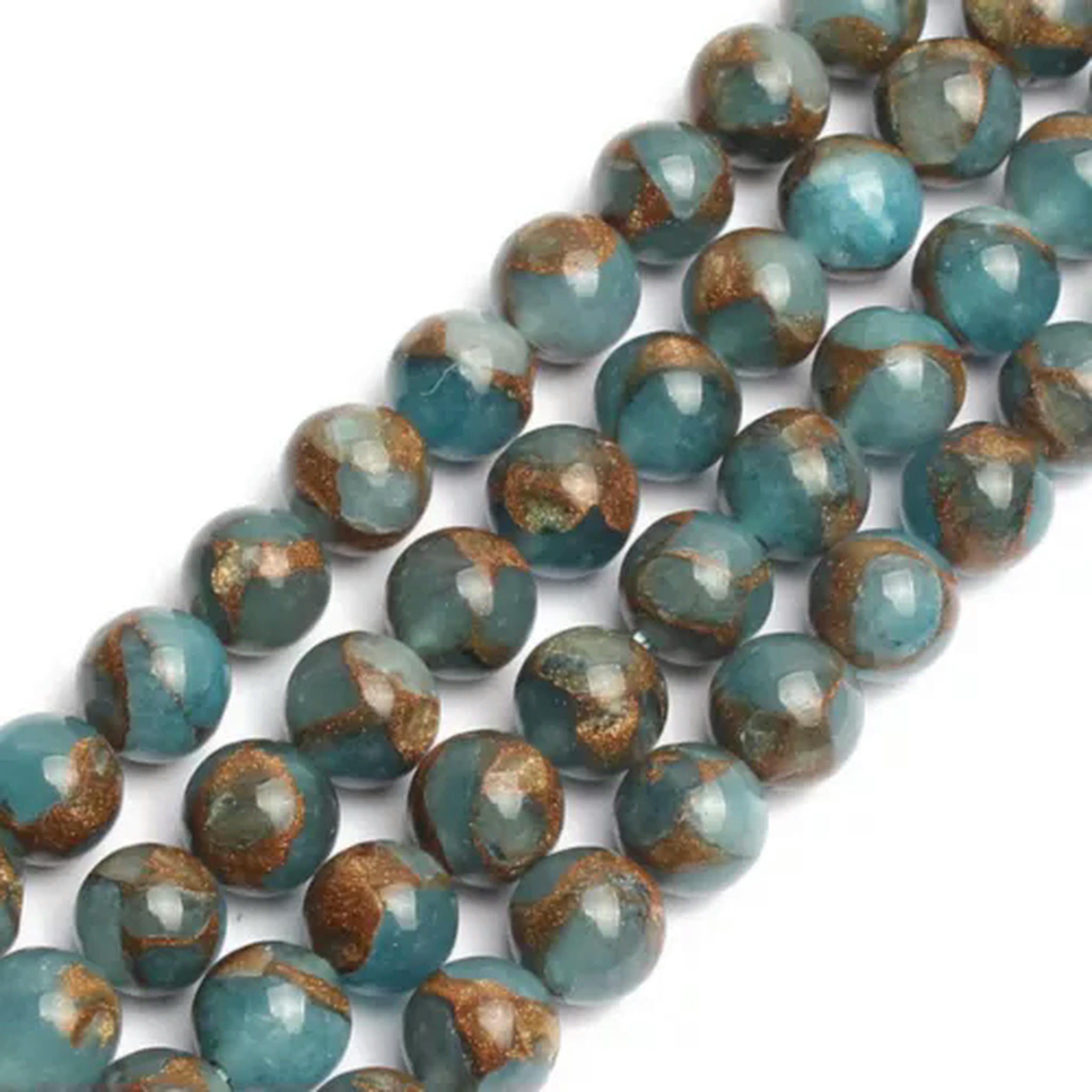 HOOUN 6 8 10mm Natural Cloisonne Sand Stone Jasper Round Strand Beads ...