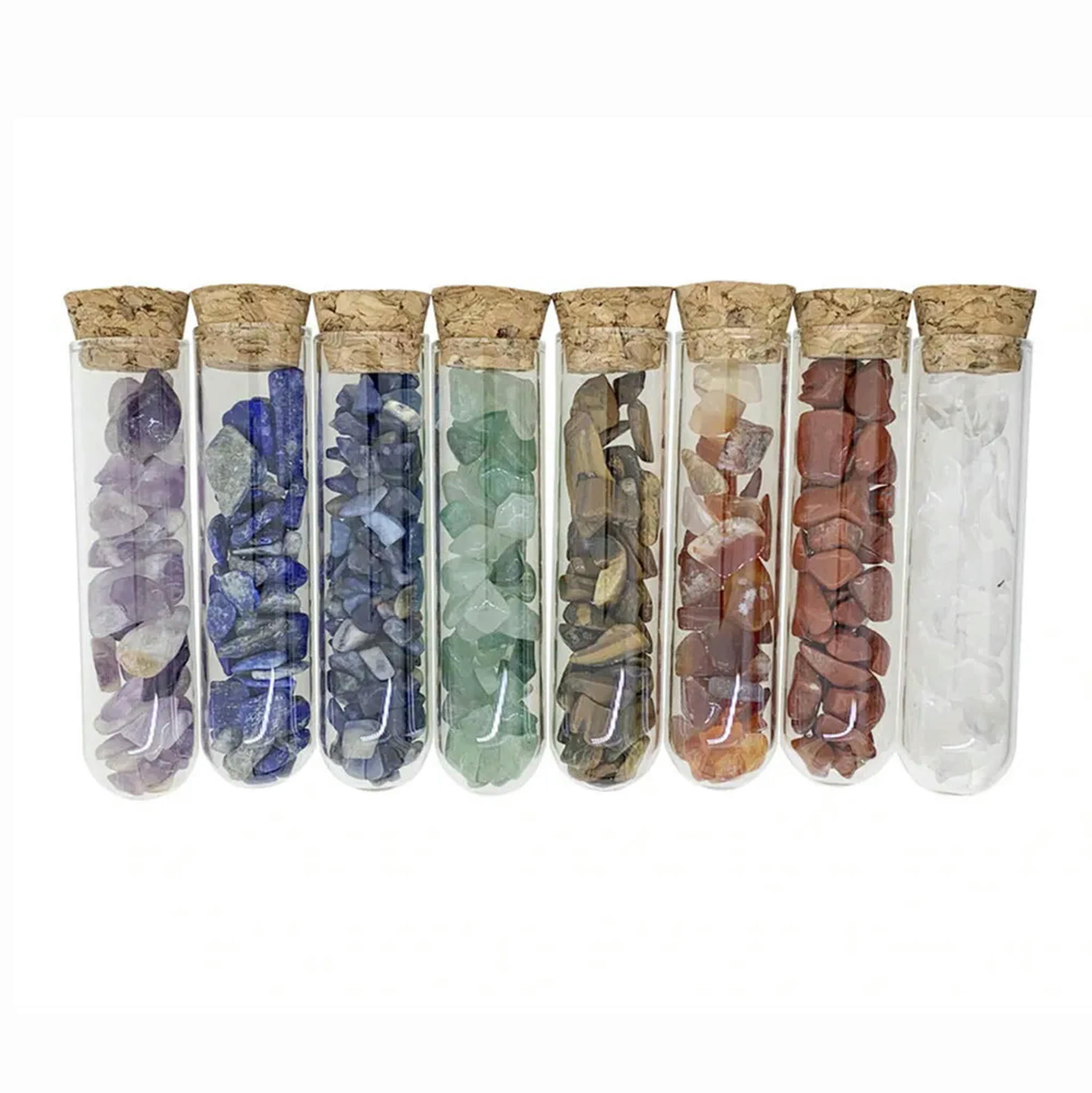 HOOUN 8 Wishing Bottles Chips Natural Chakra Crystal Stone Gemstone ...