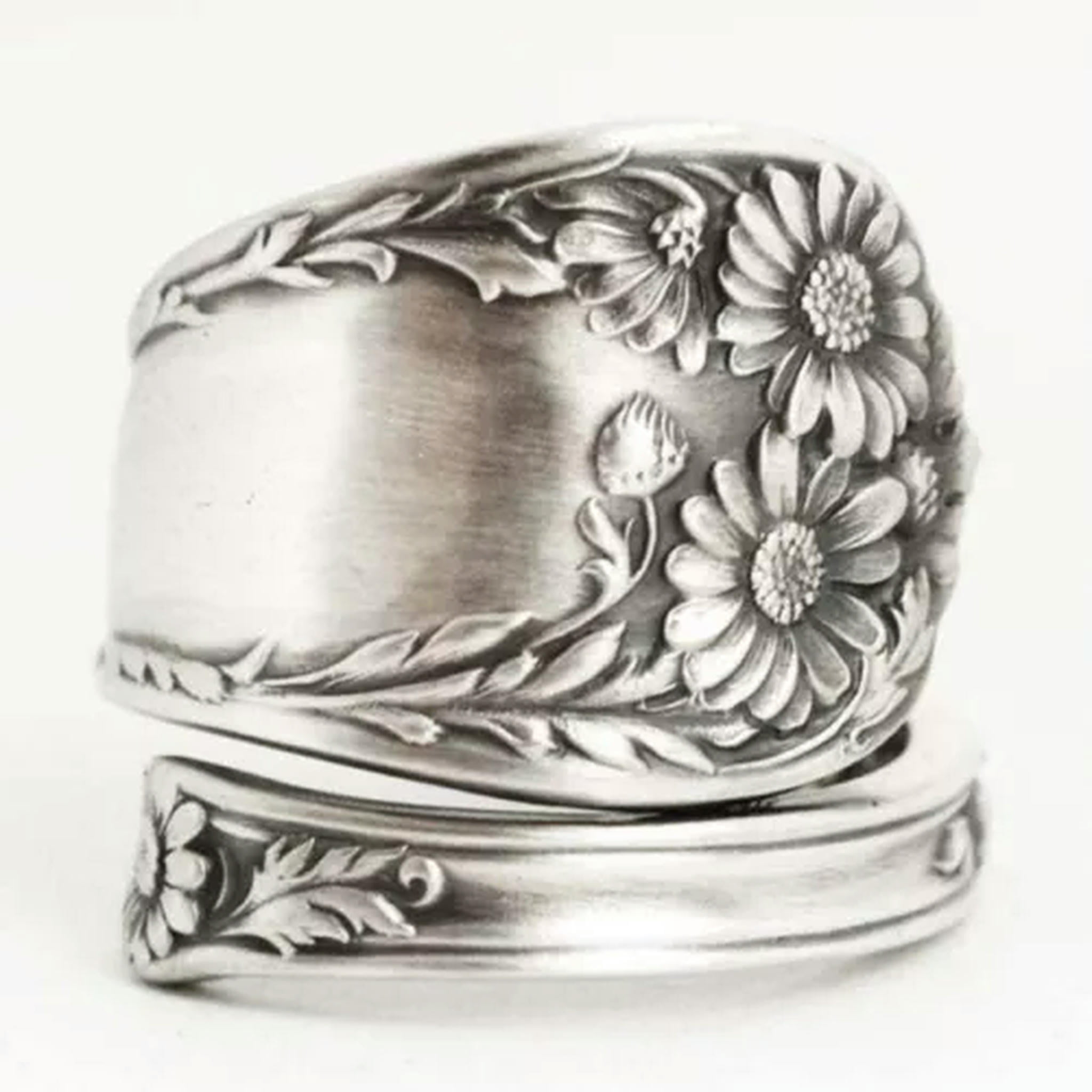 HOOUN 925 Silver Spoon Tiger Lily Ring Stargazer Lily Victorian Era ...
