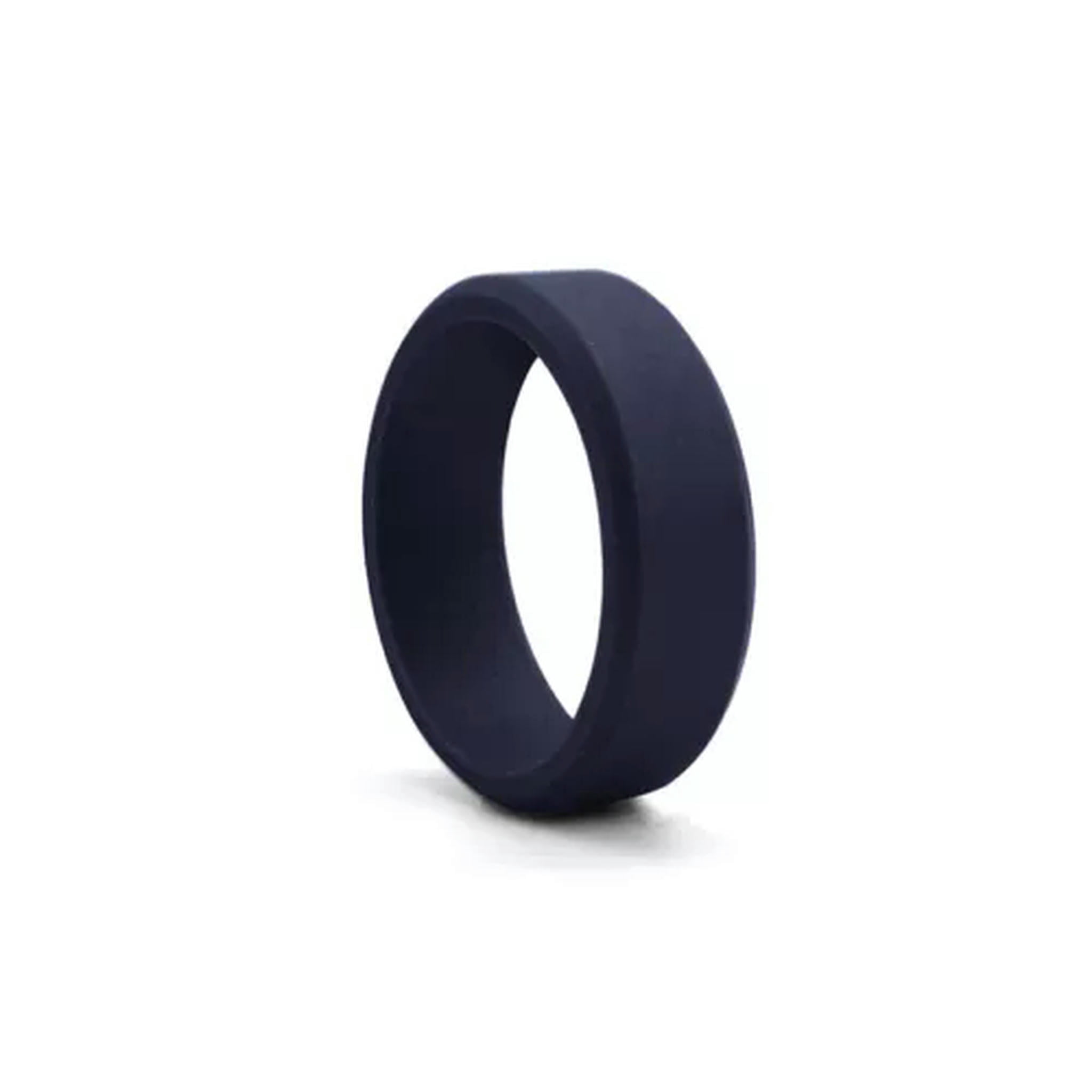 HOOUN Black Silicone Ring Rubber Wedding Band Flexible for Men Workout ...