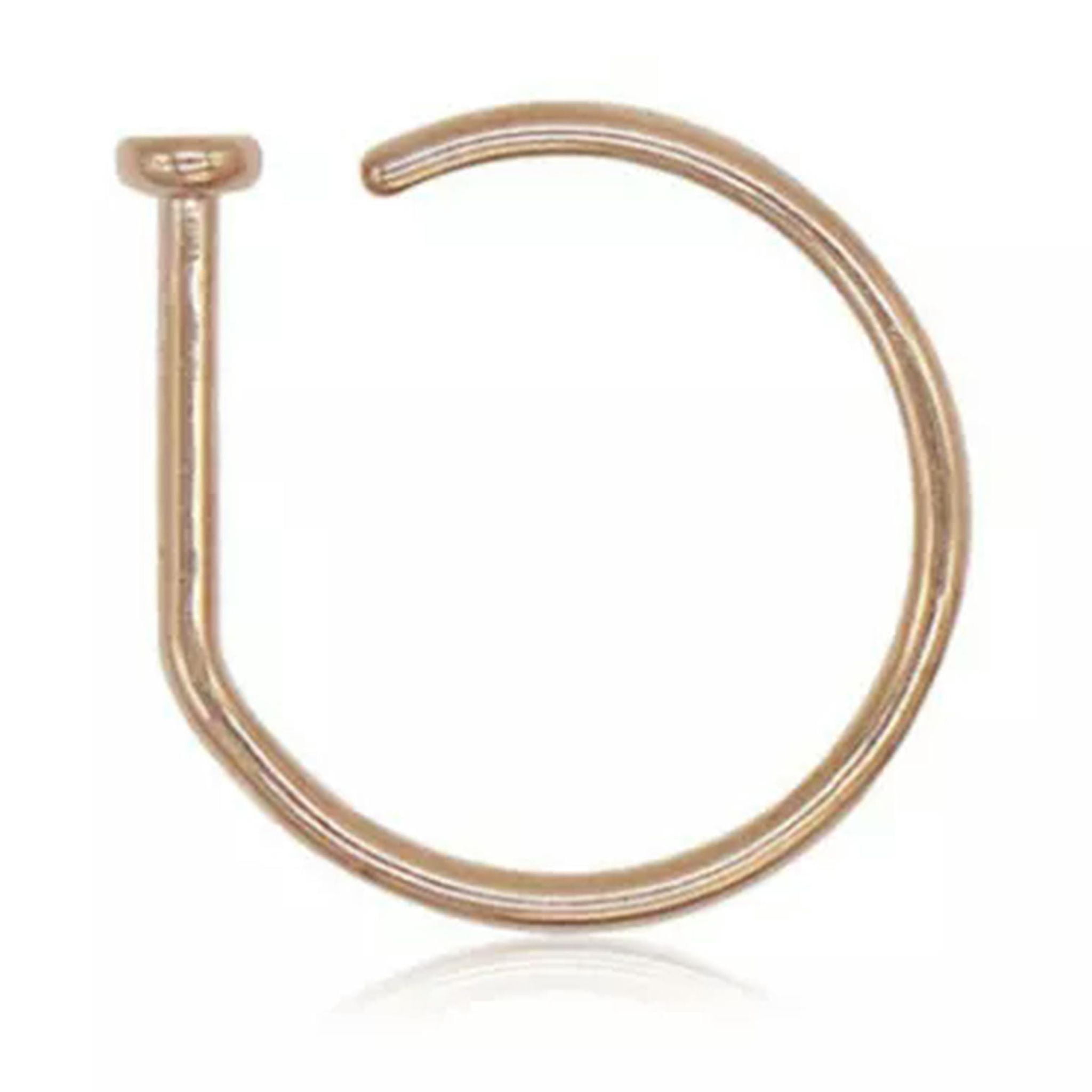 HOOUN Cartilage Tragus Septum Nose Ring D Shape Fake Nose Hoop Rings ...