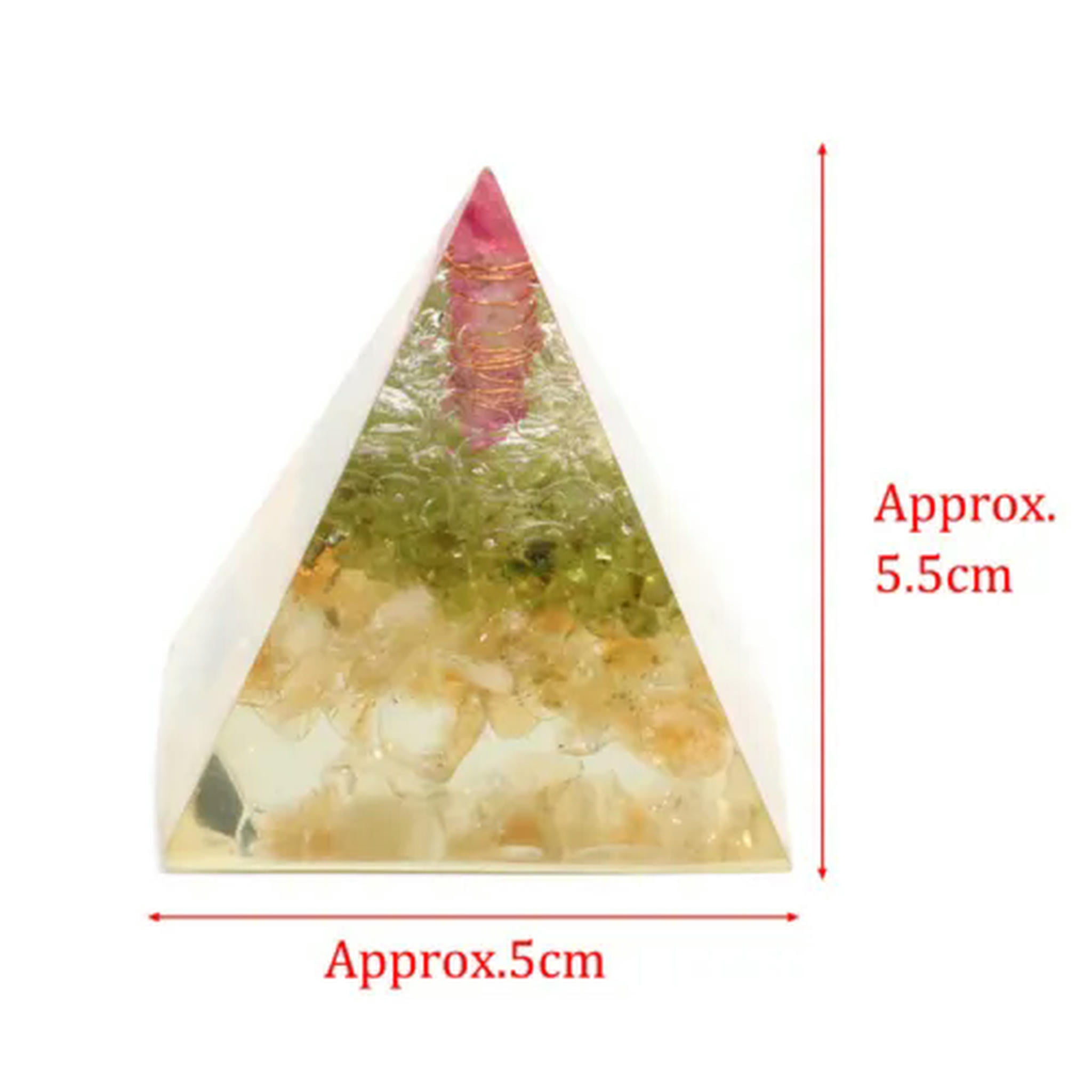 HOOUN Chakra Orgonite Resin Pyramid Crystal Chips Quartz Orgone Reiki ...