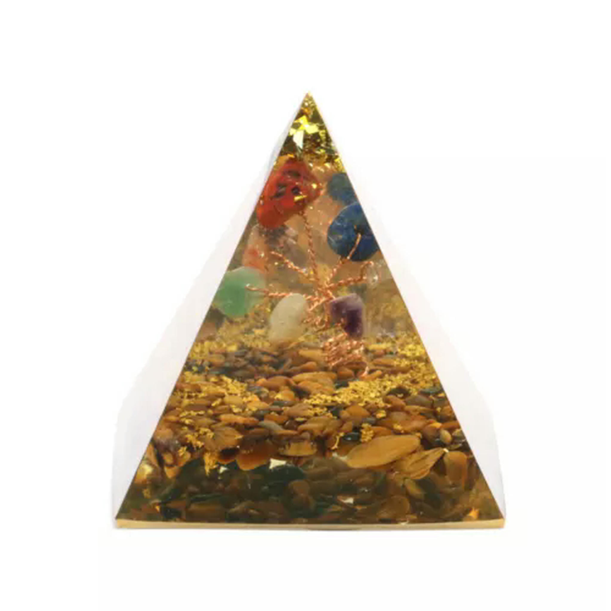 HOOUN Chakra Orgonite Resin Pyramid Crystal Chips Quartz Orgone Reiki ...