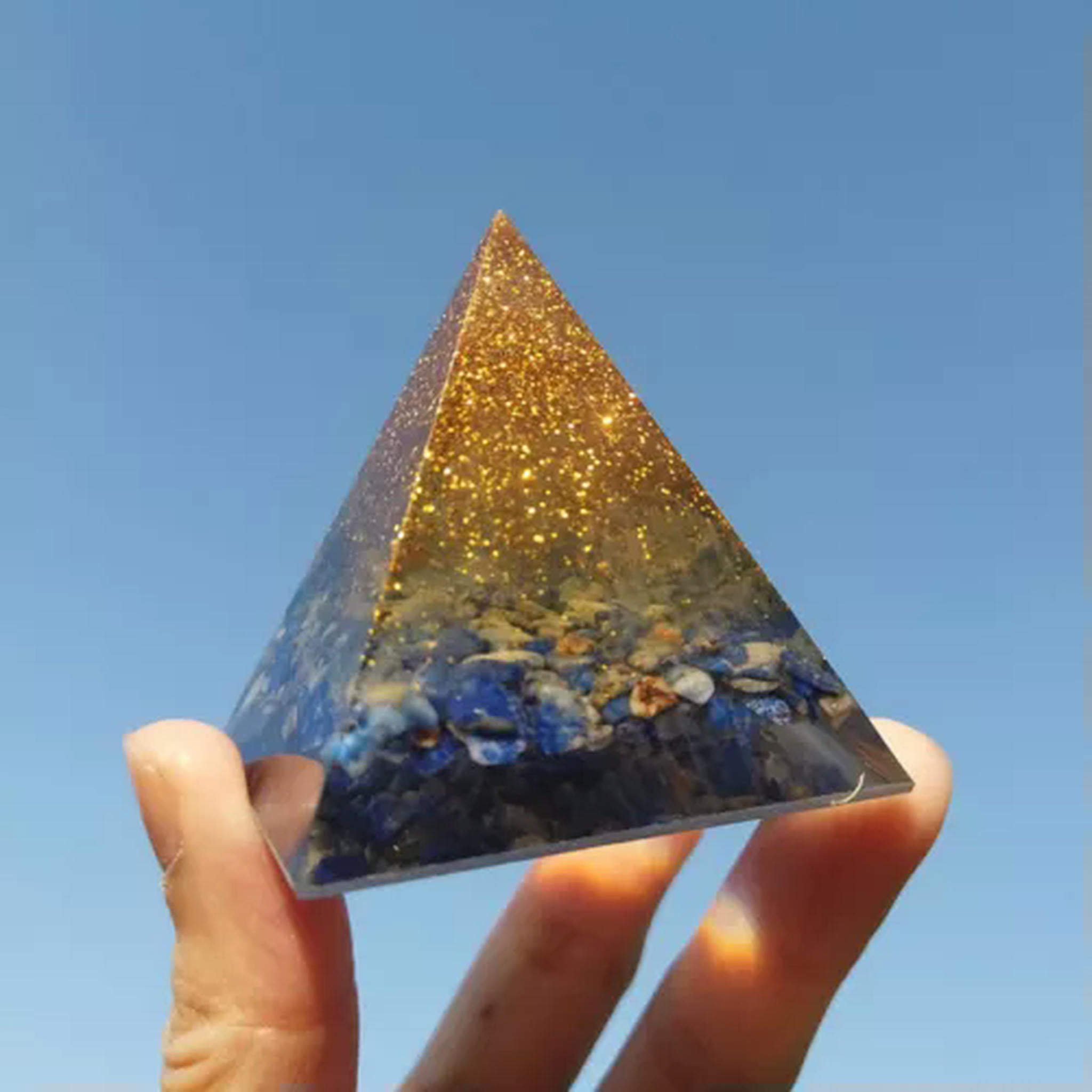 HOOUN Chakra Orgonite Resin Pyramid Crystal Chips Quartz Orgone Reiki ...