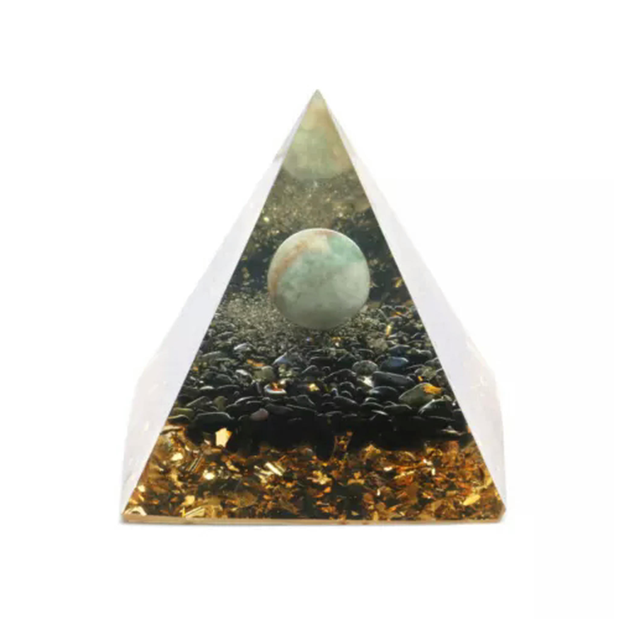 HOOUN Chakra Orgonite Resin Pyramid Crystal Chips Quartz Orgone Reiki ...