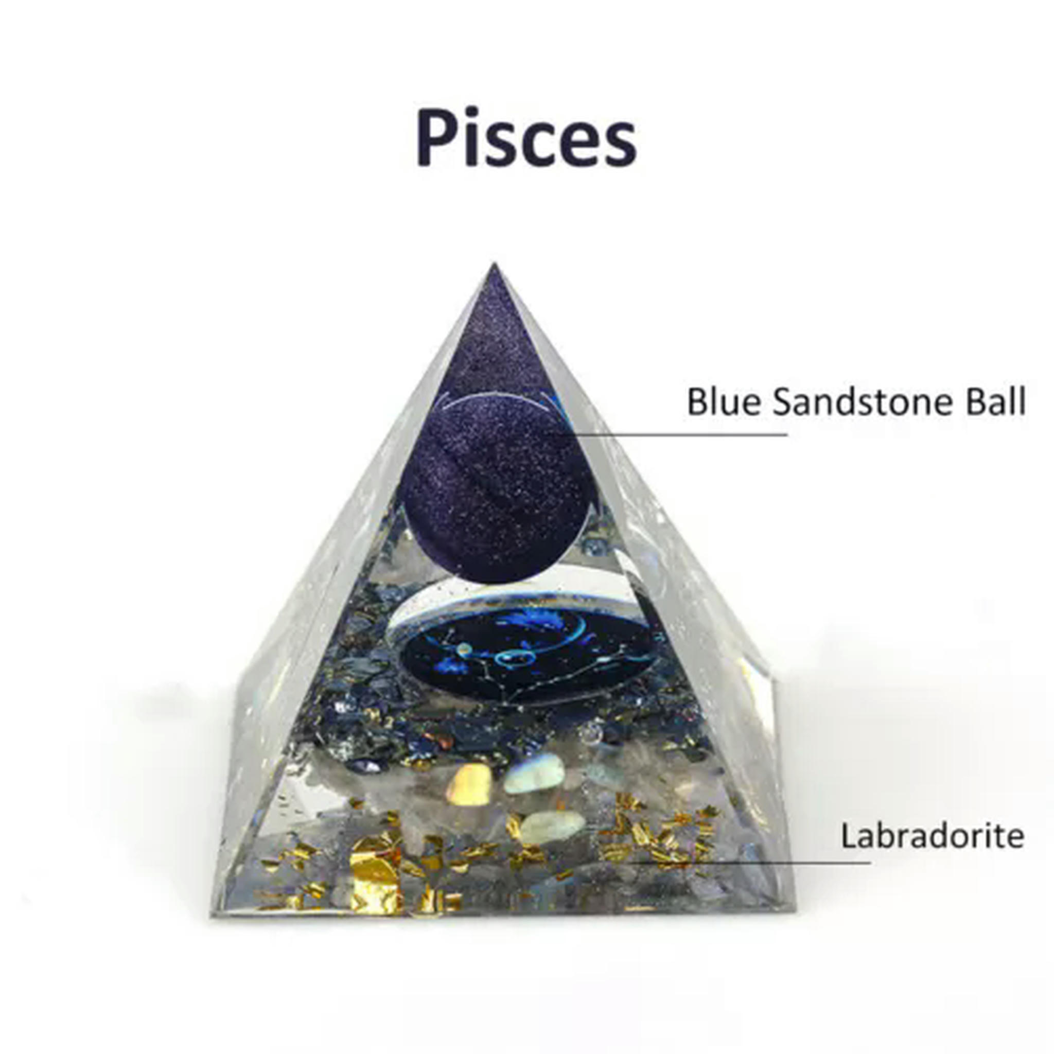 HOOUN Chakra Orgonite Resin Pyramid Crystal Chips Quartz Orgone Reiki ...