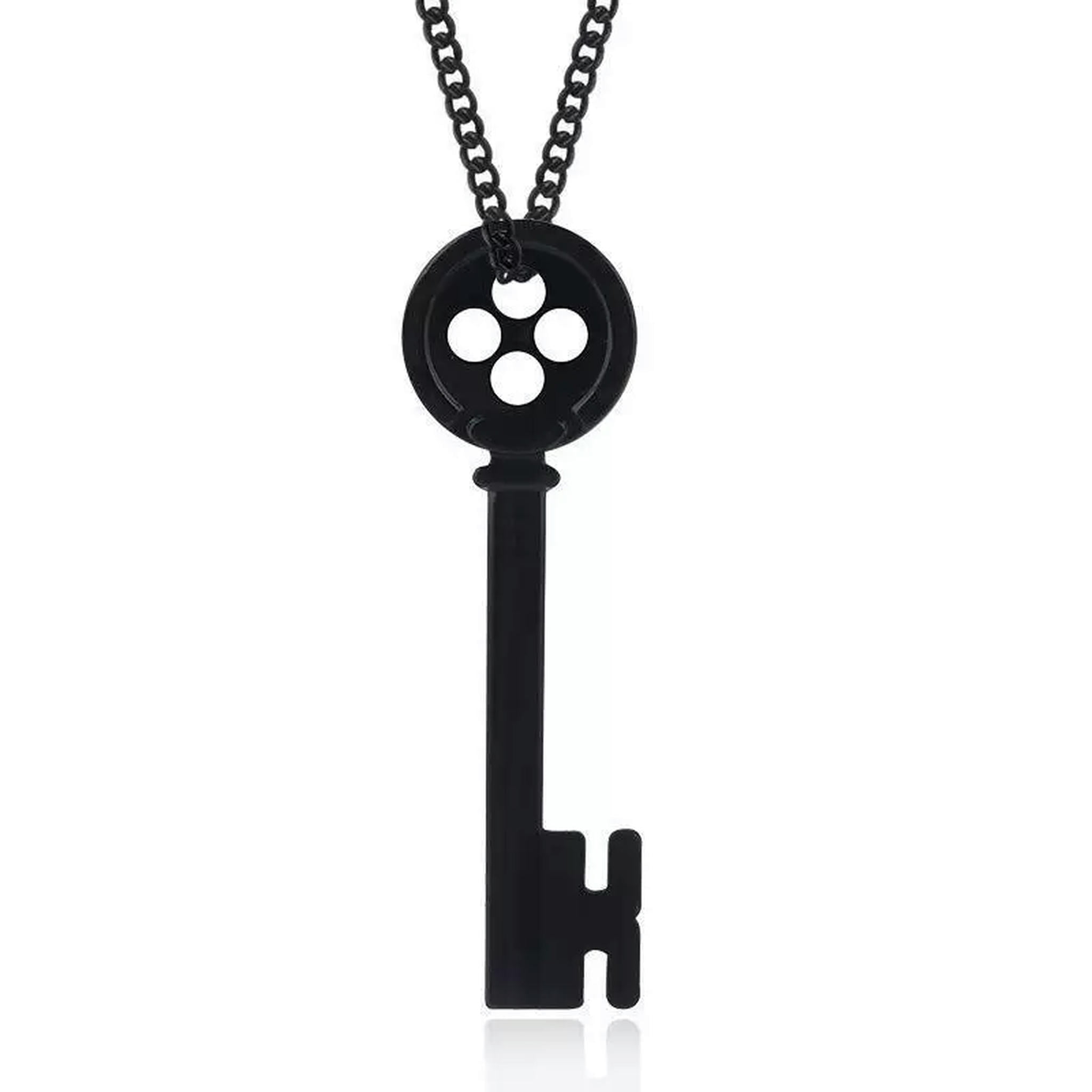 HOOUN Coraline Black Button Key Pendant Necklace Women Mens Jewelry ...