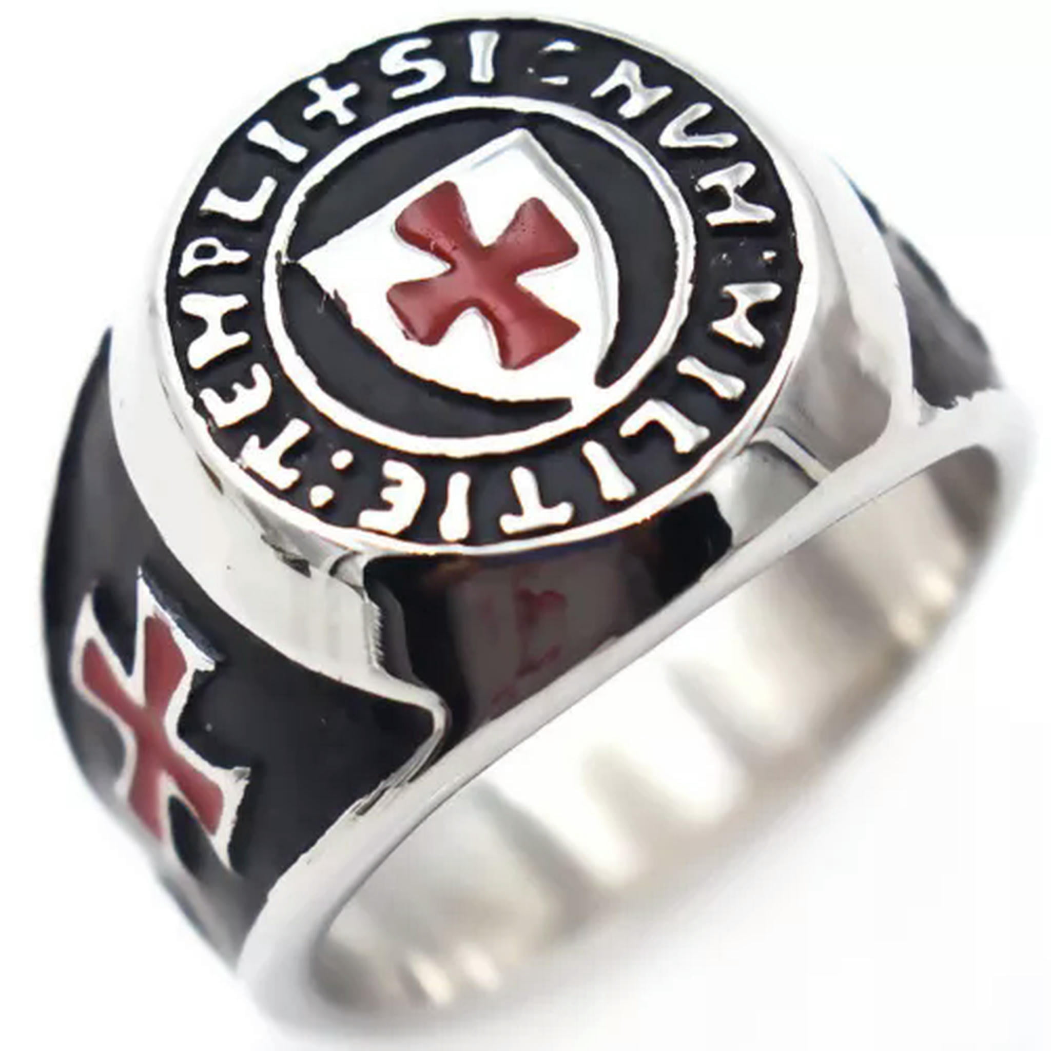 HOOUN Cross Knight Templar Crusader Ring Men's Stainless Steel Vintage ...