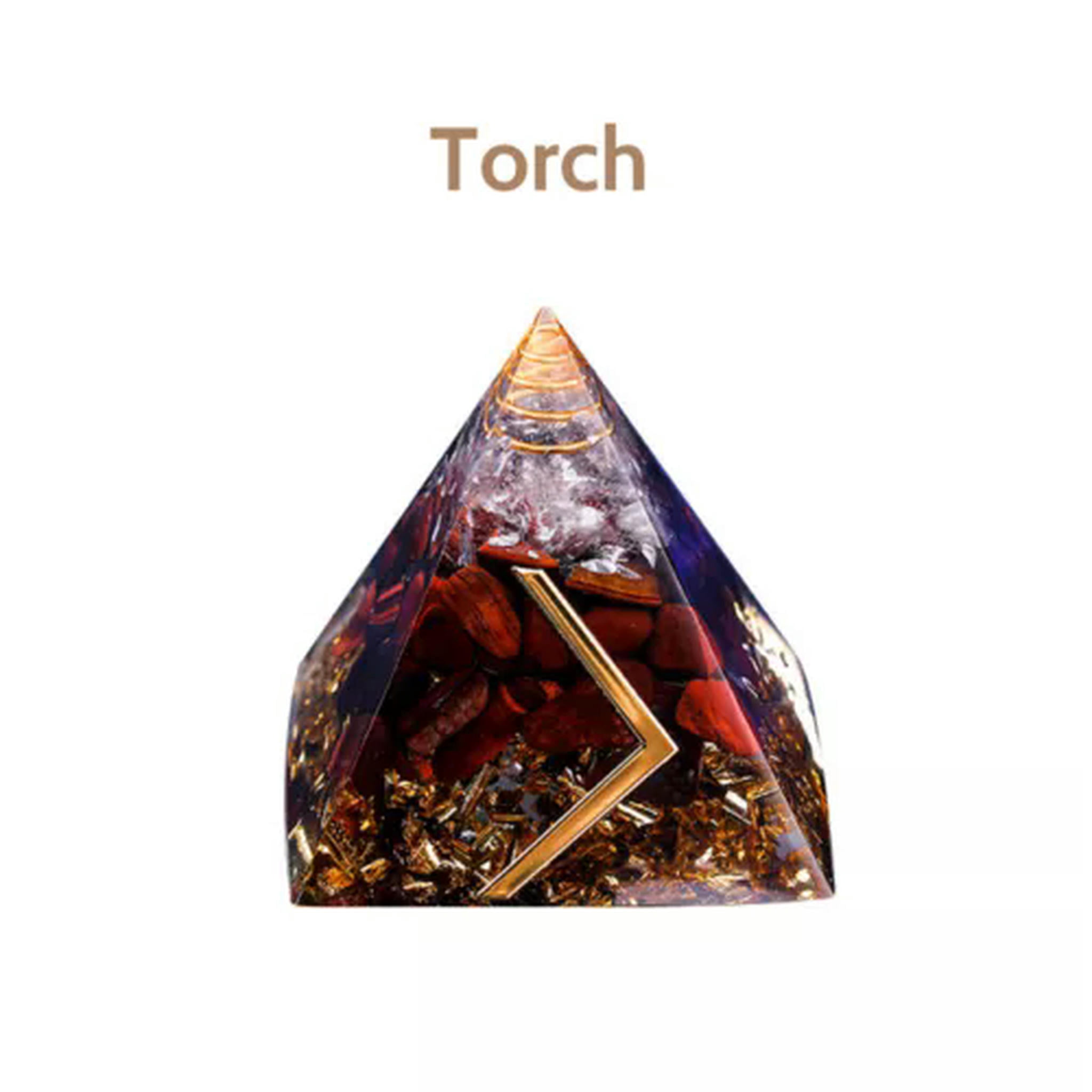 HOOUN Crystal Pyramid Runes Resin Quartz Orgonite Epoxy Chakra Orgone ...