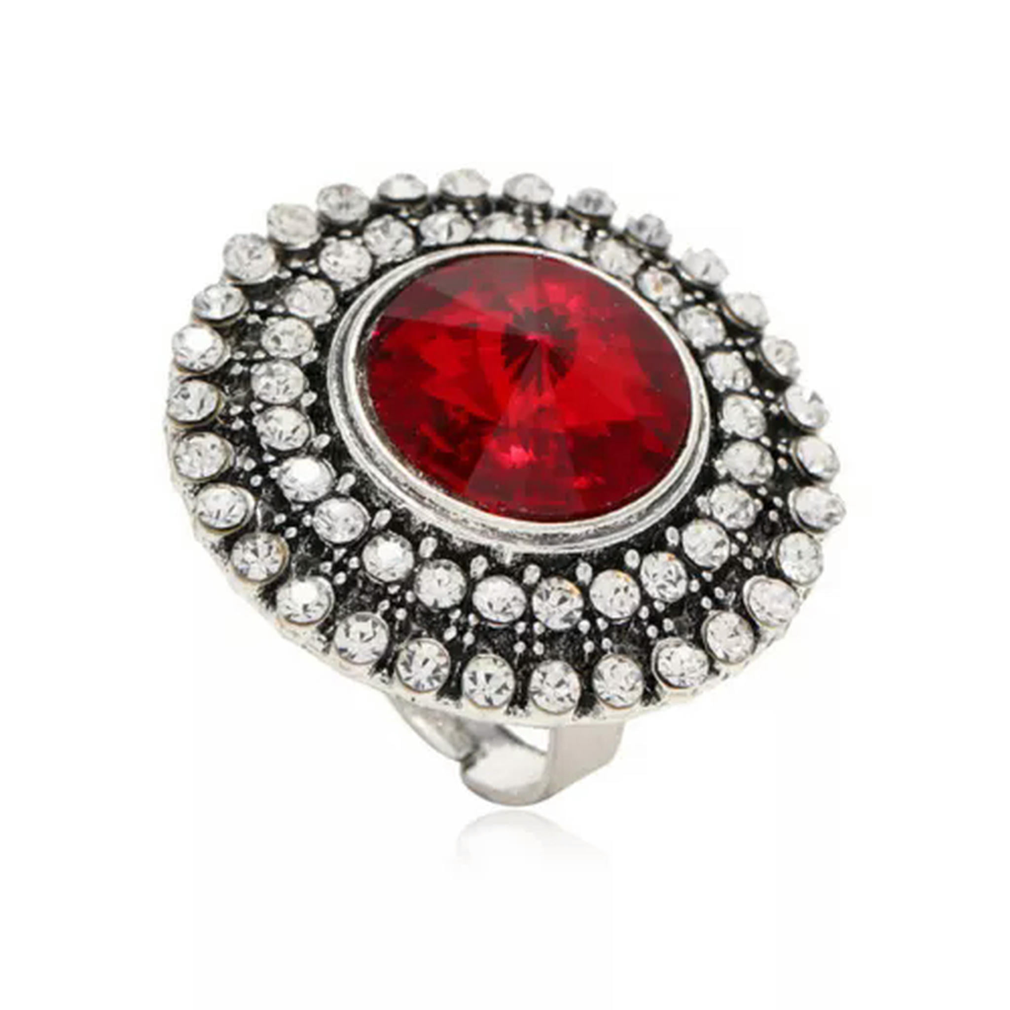 HOOUN Crystal Stone Ring For Women Vintage Female Wedding Party Jewelry ...