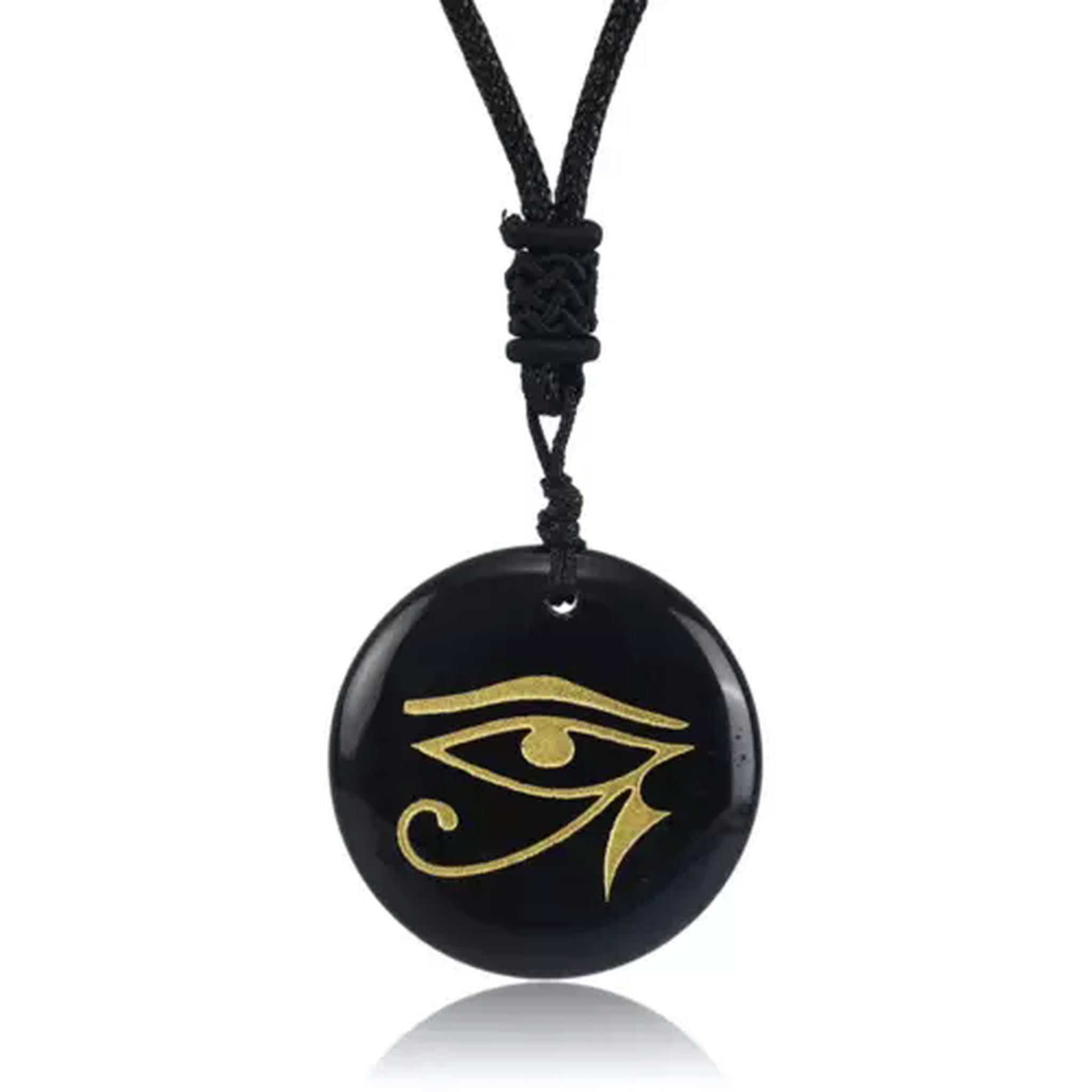 HOOUN Eye of Horus Necklace Natural Crystal Quartz Egyptian Round ...
