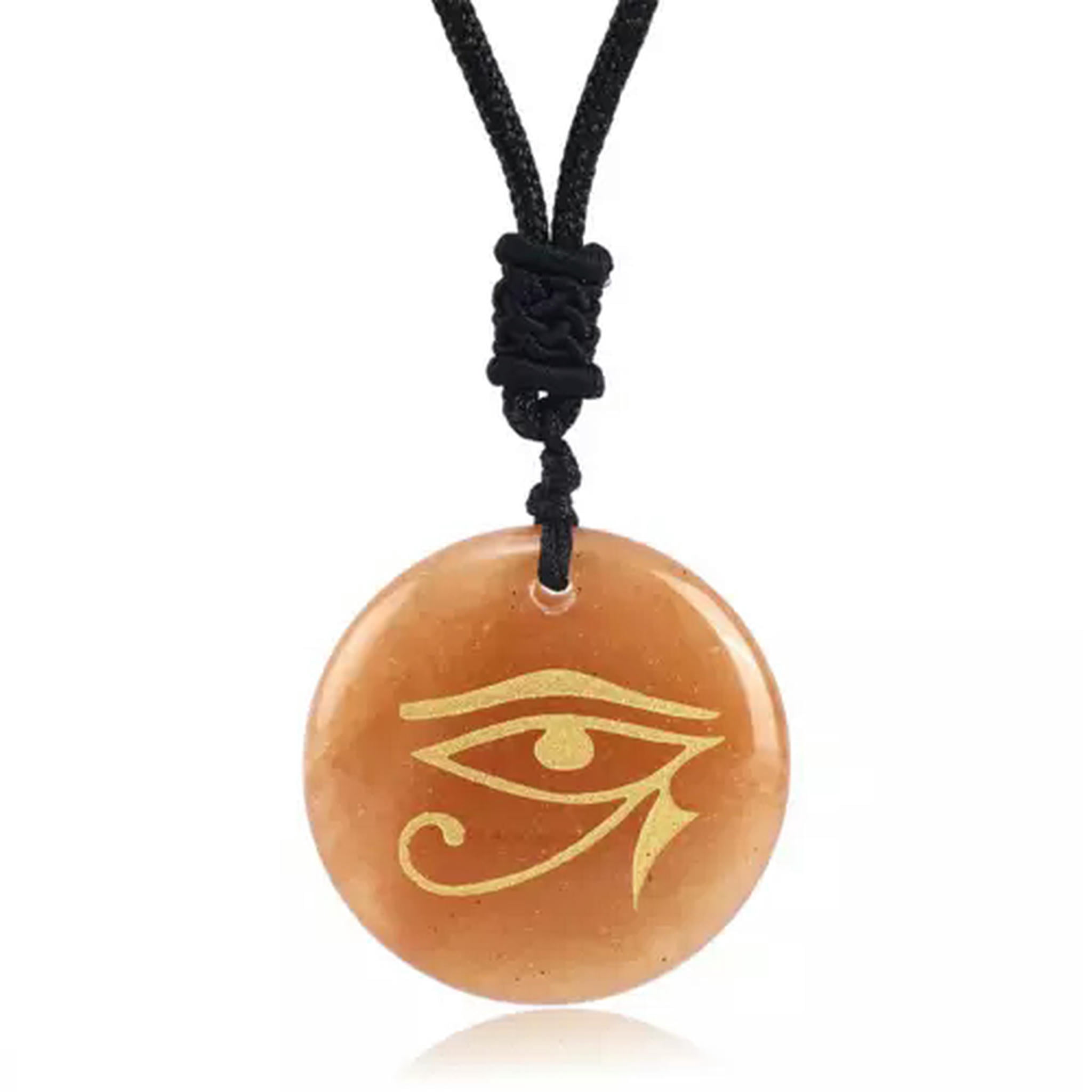 HOOUN Eye of Horus Necklace Natural Crystal Quartz Egyptian Round ...