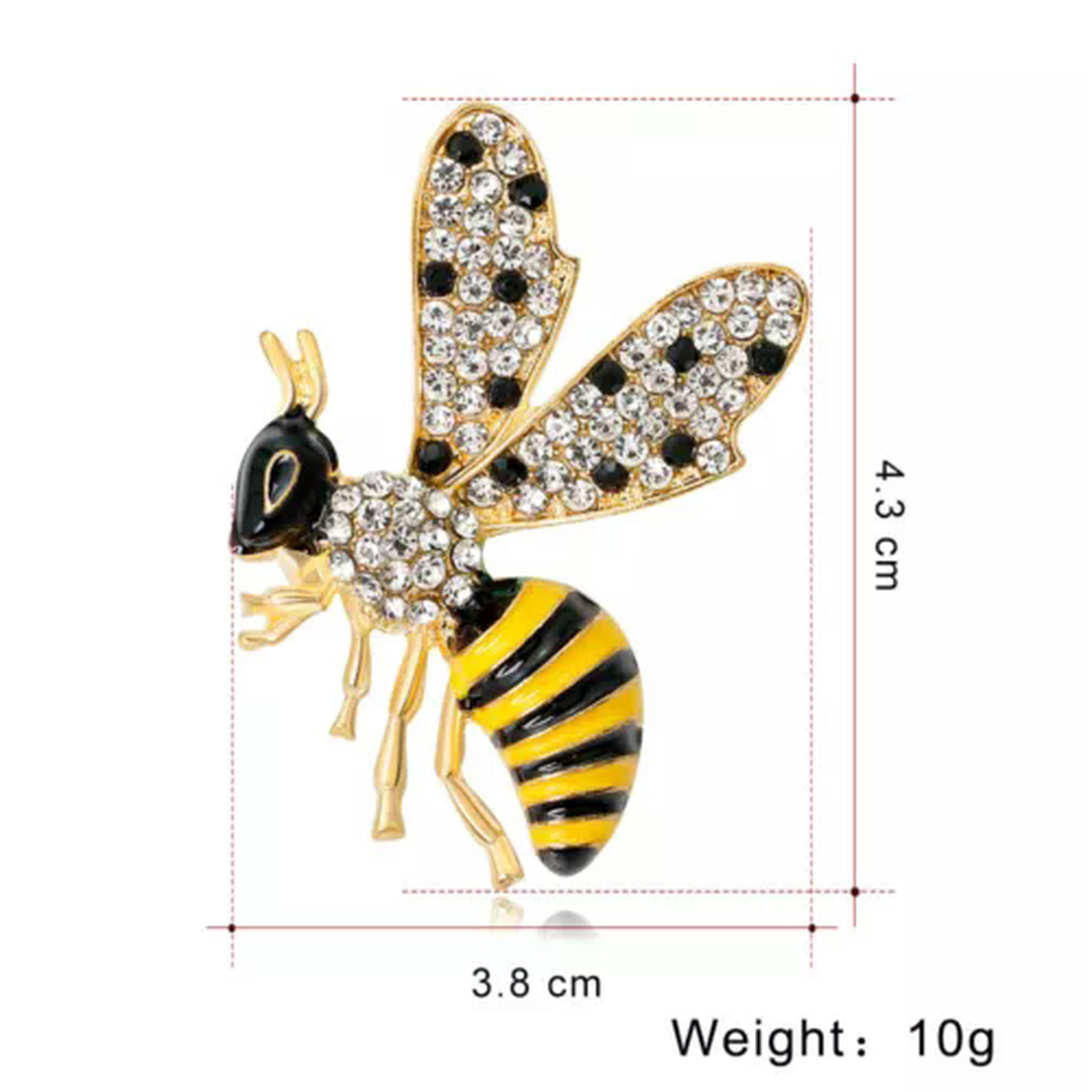 HOOUN Fashion Animal Insect Bee Spider Pearl Crystal Brooch Pin Women ...