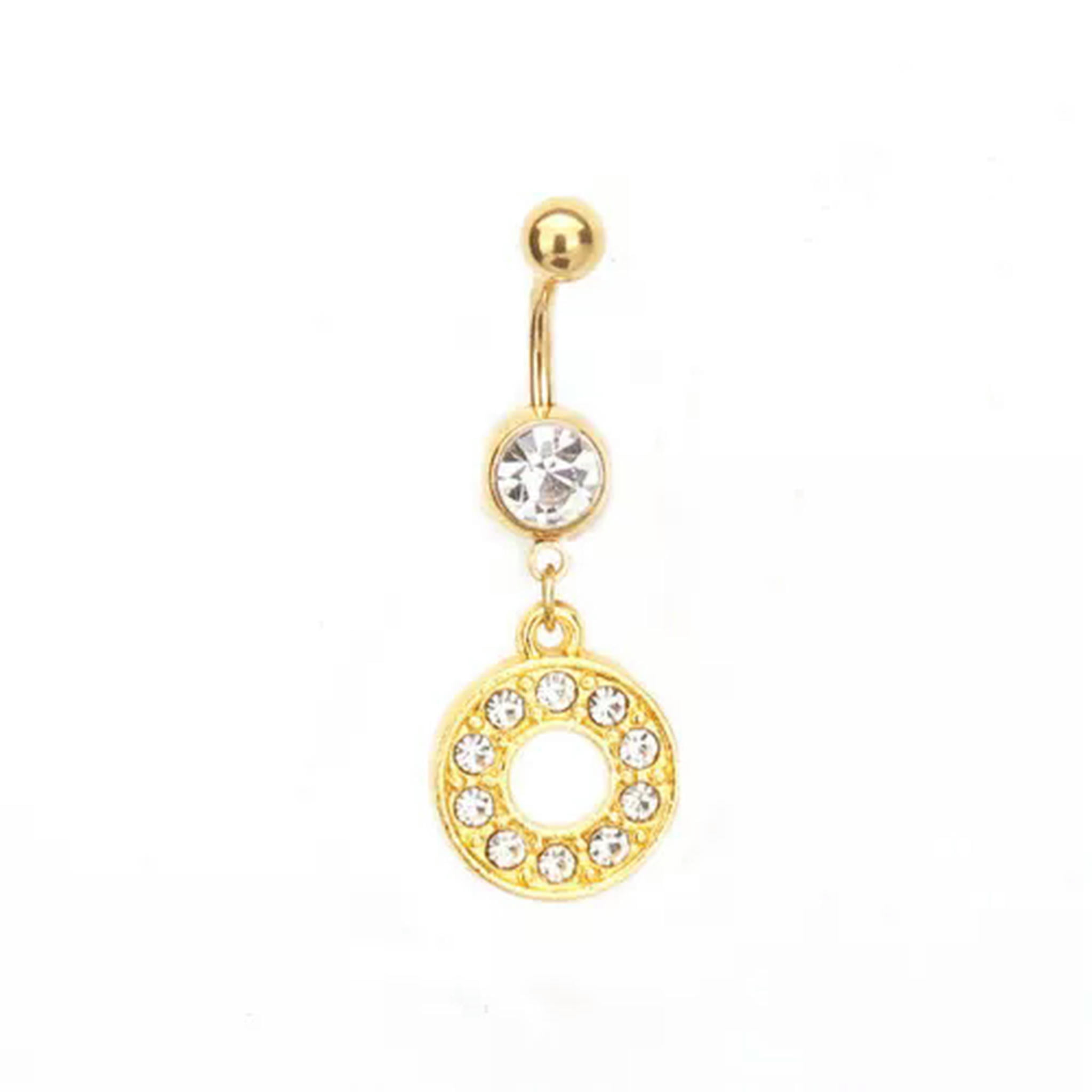 HOOUN Fashion Belly Navel Rings 26 Letter Women Ring Jewelry Button ...