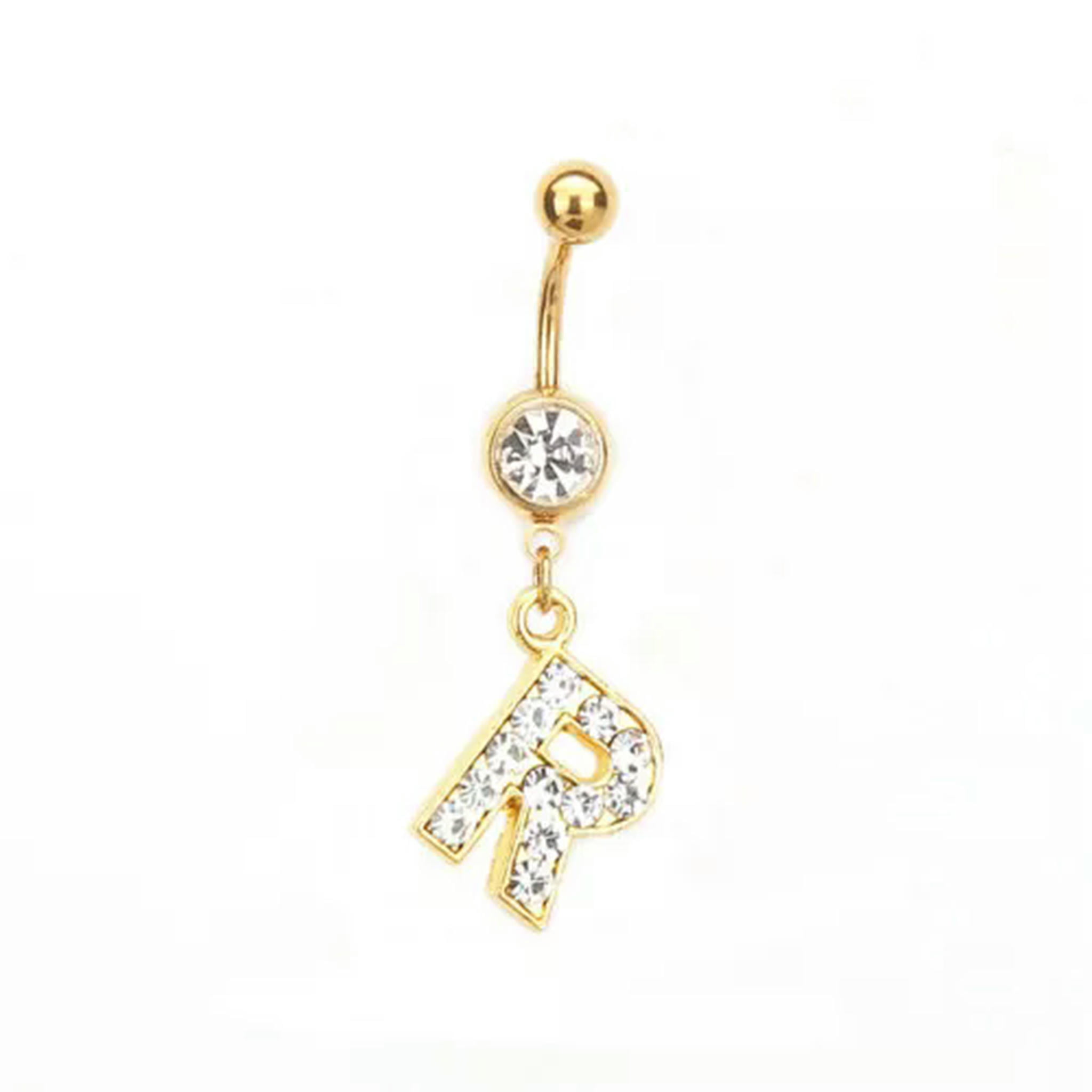 HOOUN Fashion Belly Navel Rings 26 Letter Women Ring Jewelry Button ...