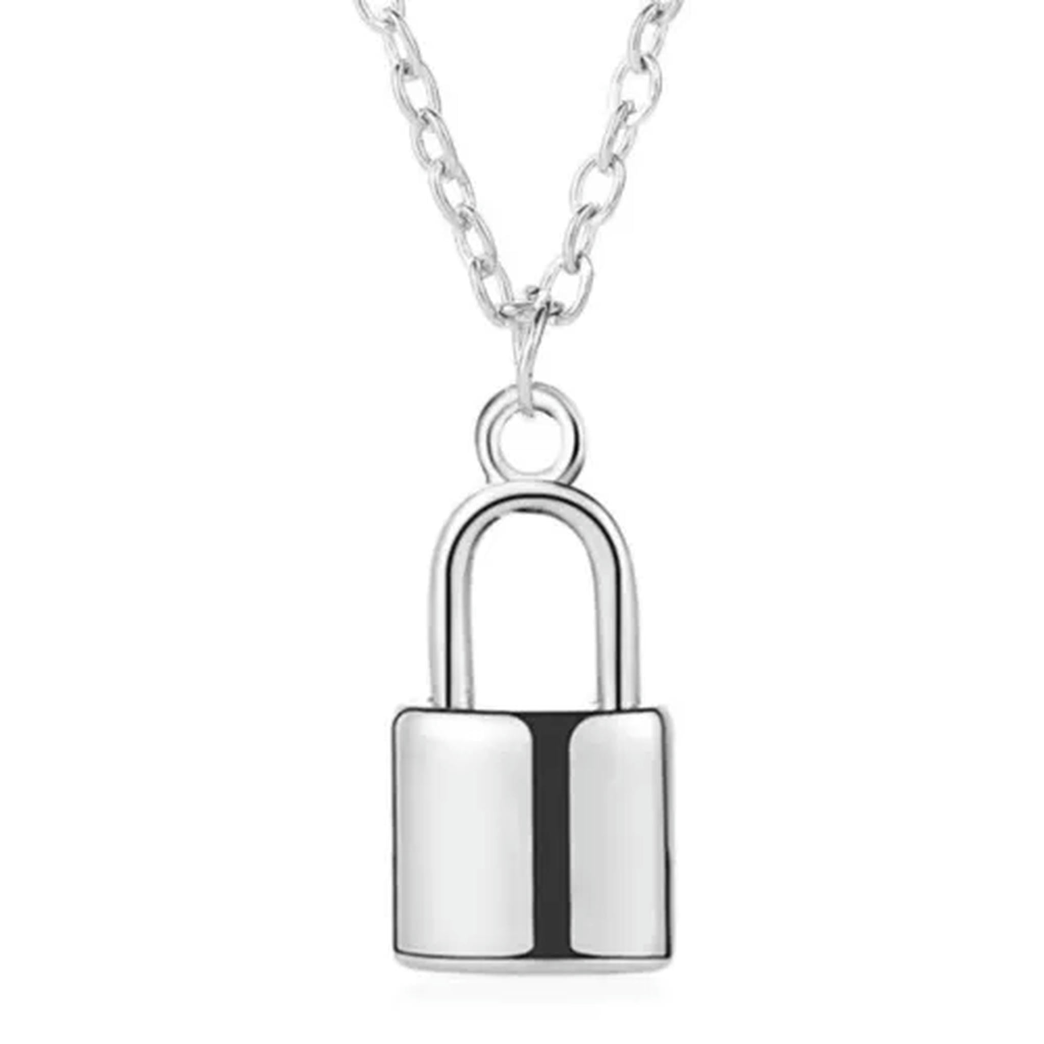 HOOUN Fashion Women Silver Chain Crystal Padlock Lock Jewellery Pendant ...
