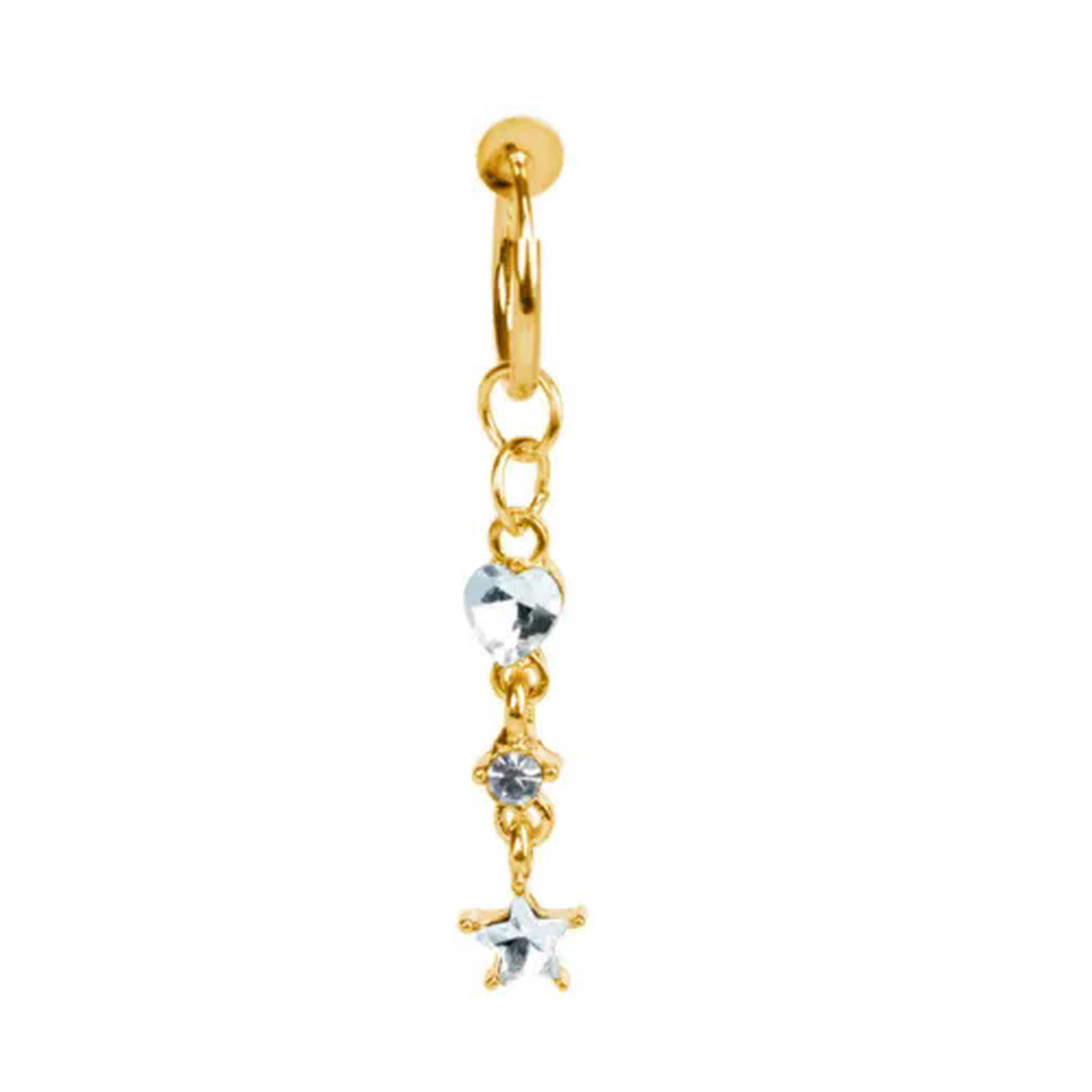 HOOUN Faux Body Piercing Navel Clip on Belly Button Rings Fake Belly ...