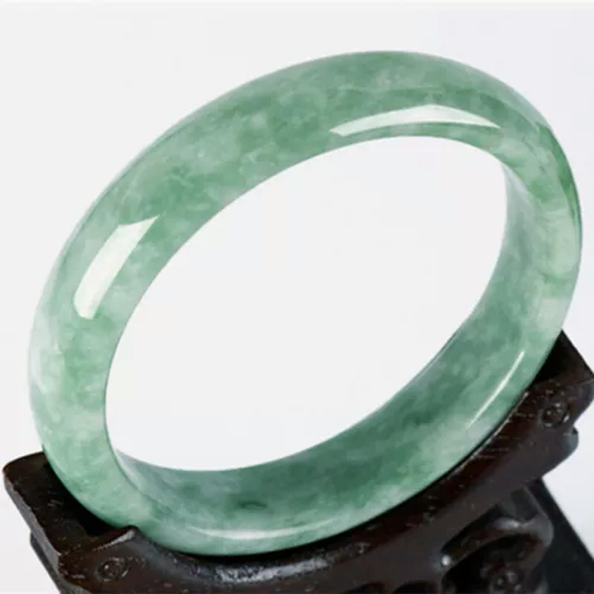 HOOUN Fine Jewelry Natural Green Jadeite Jade Gemstone Bangle Bracelet ...