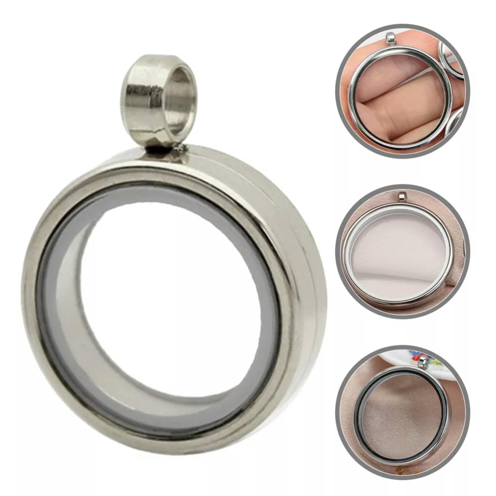 HOOUN Floating Memory Locket Charms for Lockets Necklace Roundfloating ...