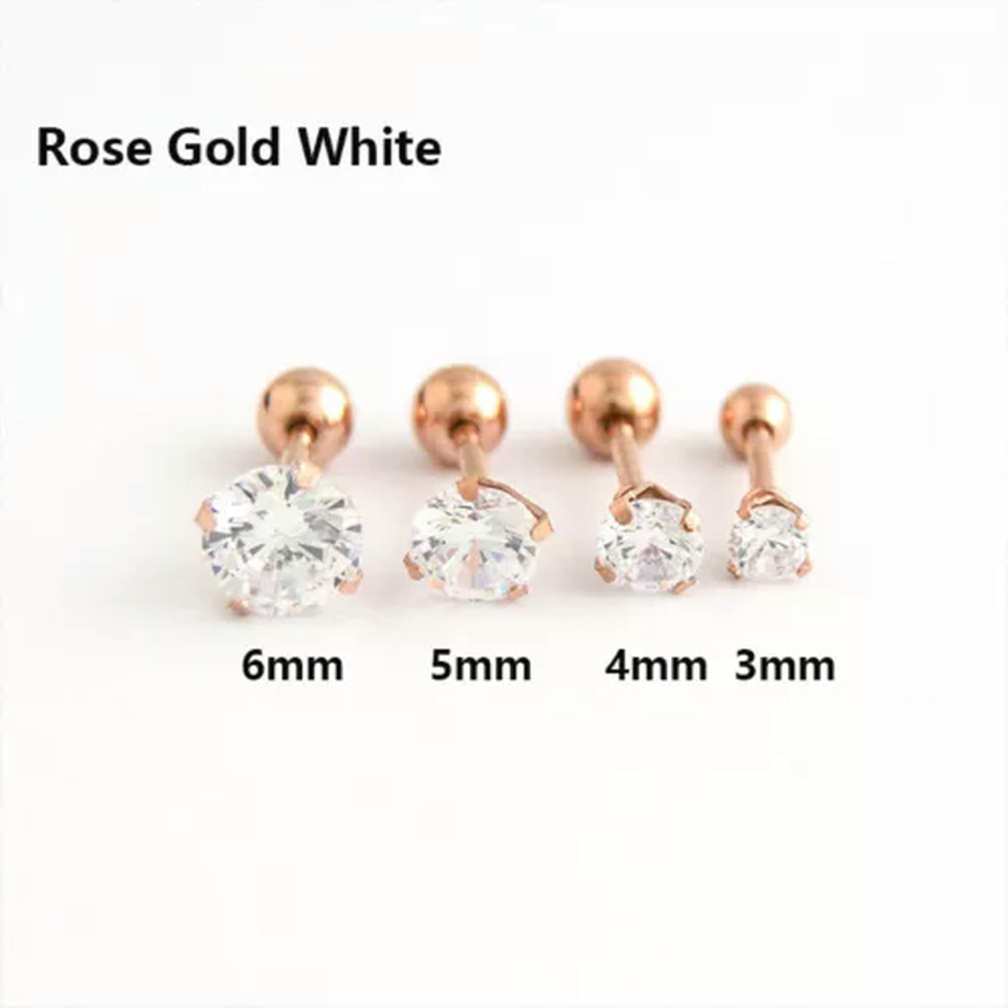 HOOUN Gem Crystal Tragus Helix Bar Stud Cartilage Top Upper Ear Earring ...