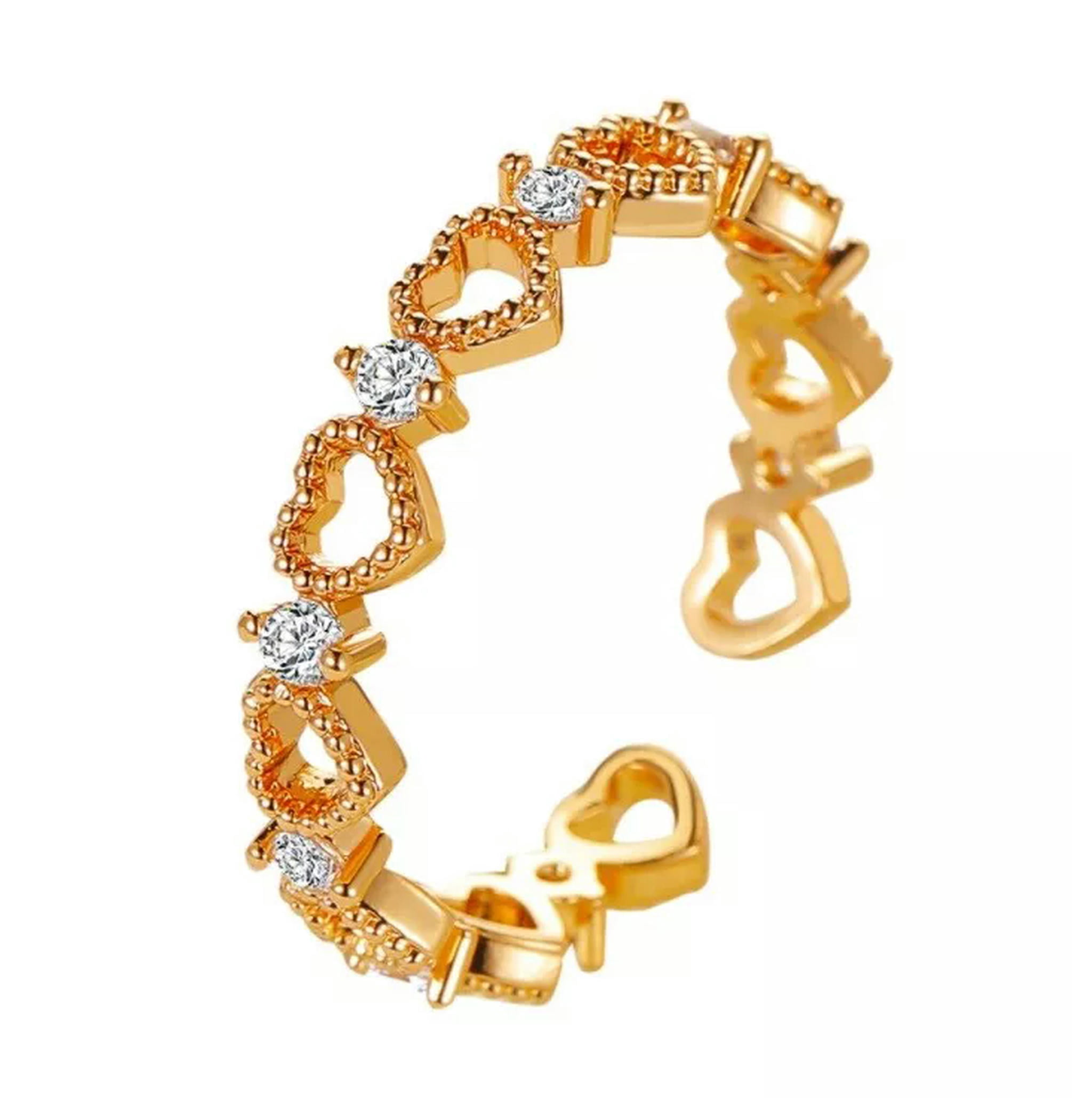 HOOUN Gold Boho Stack Plain Above Knuckle Ring Heart Shinny Midi Finger ...