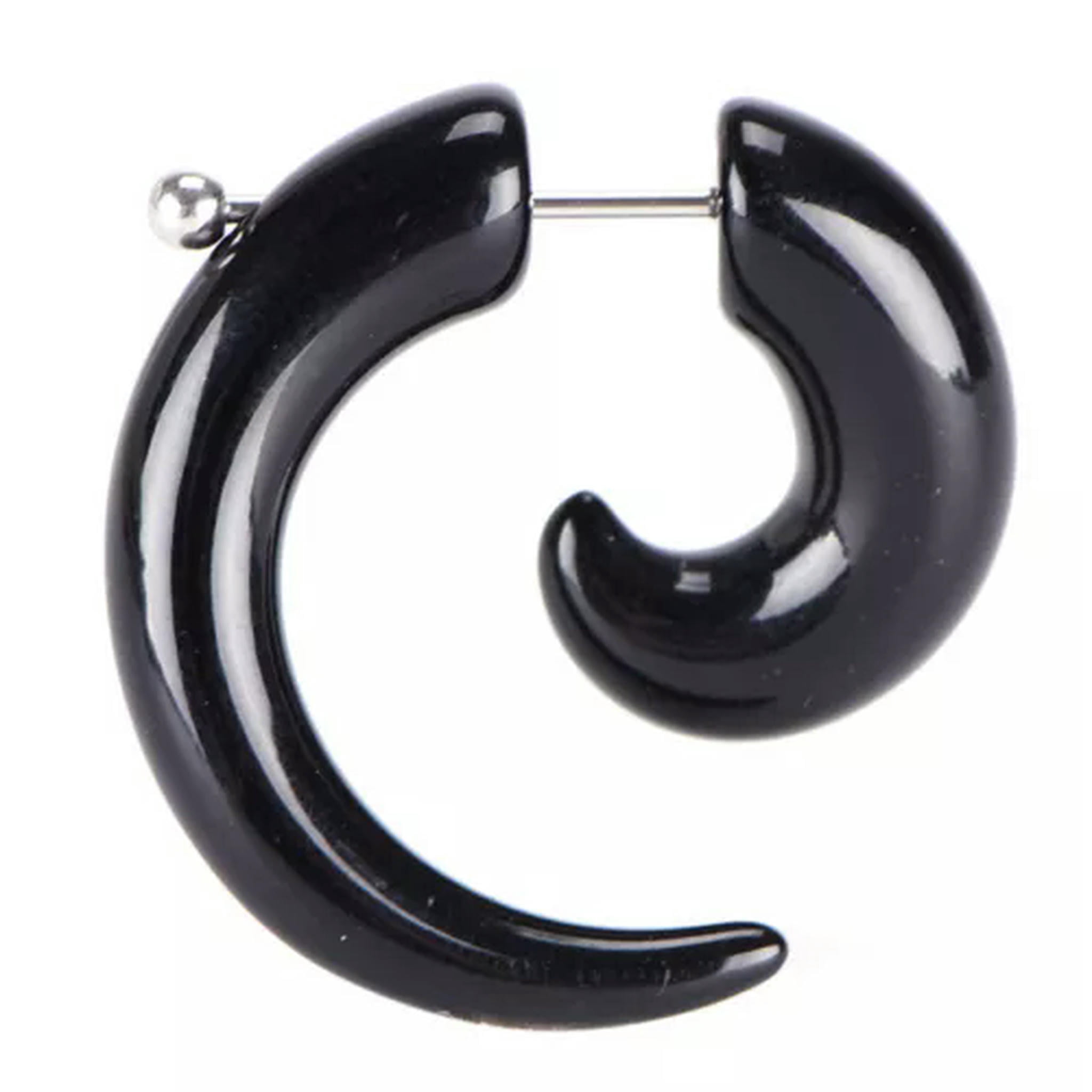 HOOUN Gothic Women & Men Punk Black Acrylic Snail Stud Earrings Ear ...