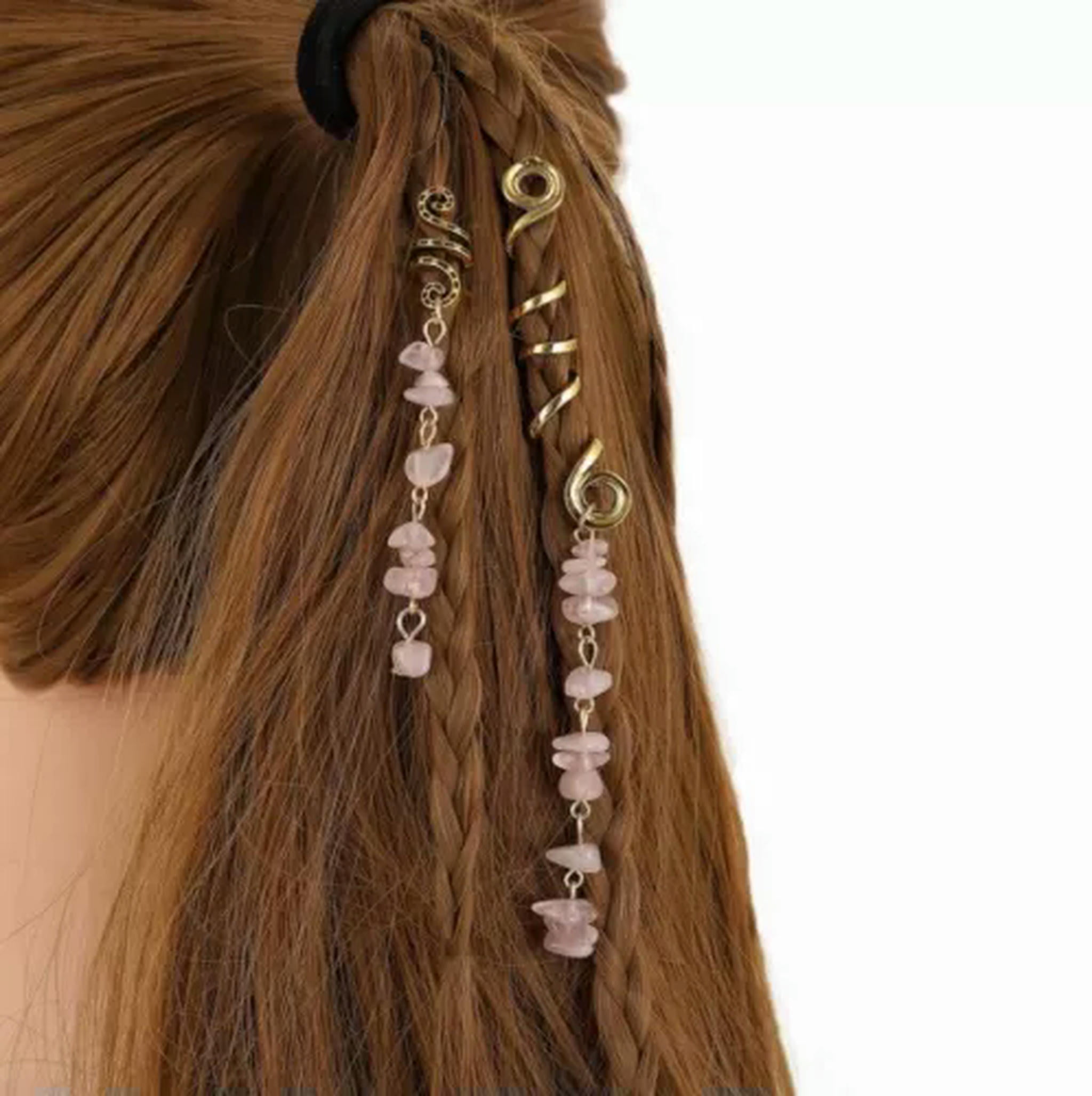 HOOUN Hair Braid DIY Dread Dreadlock Natural Beads Adjustable Braids ...