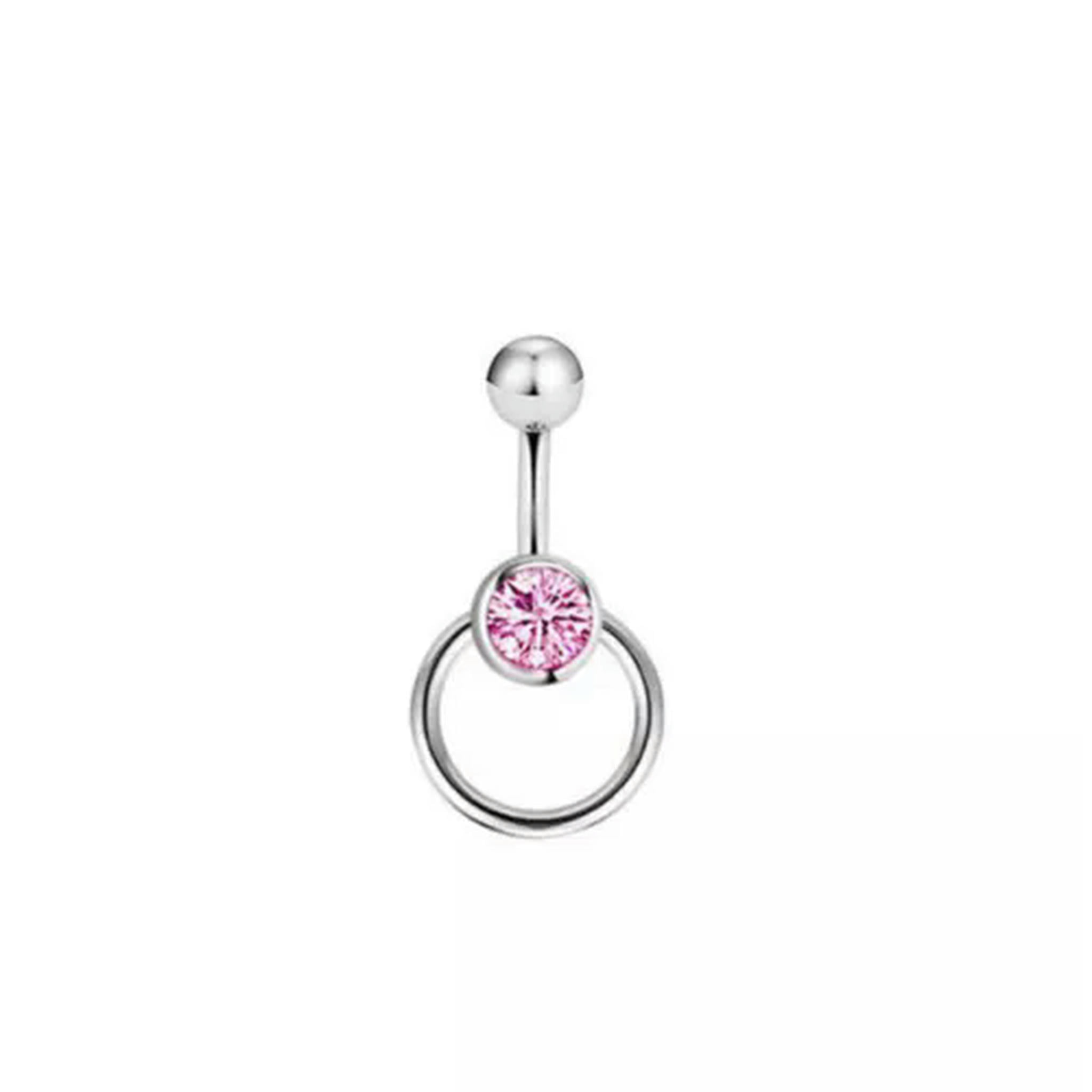 HOOUN Heart Belly Button Bar Barbell Drop Dangle Body Piercing Navel ...