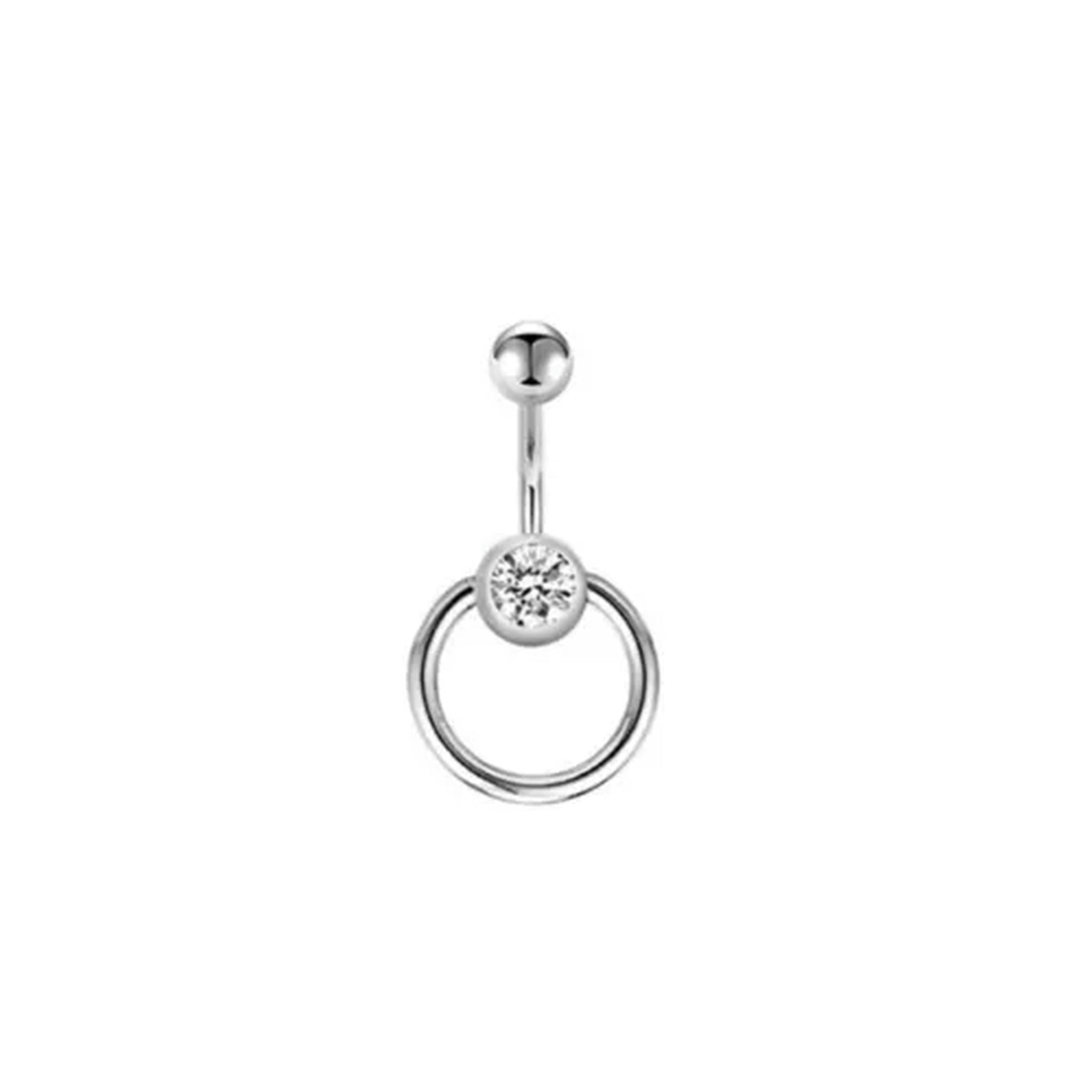 HOOUN Heart Belly Button Bar Barbell Drop Dangle Body Piercing Navel ...