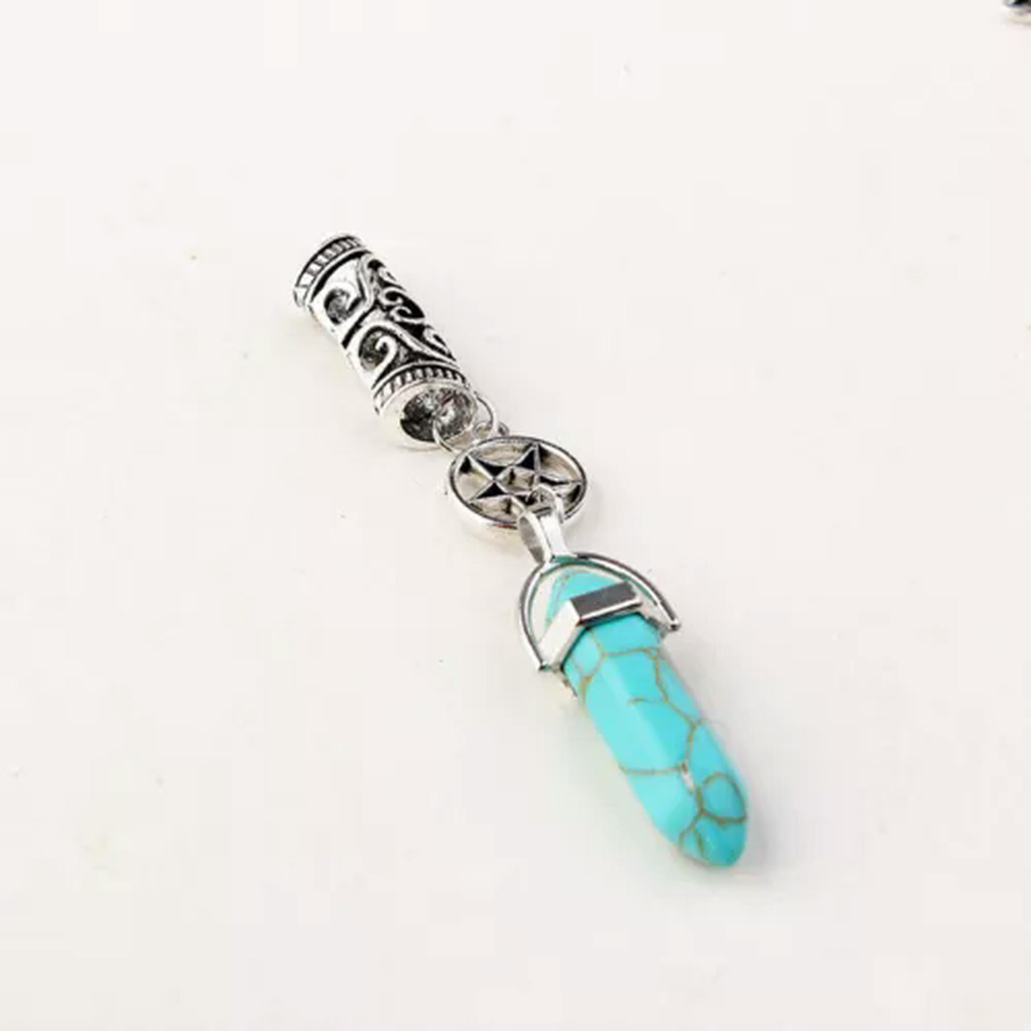 HOOUN Hexagonal Stone Crystal Pillar Braid Bunch Tube Pipe Hair ...