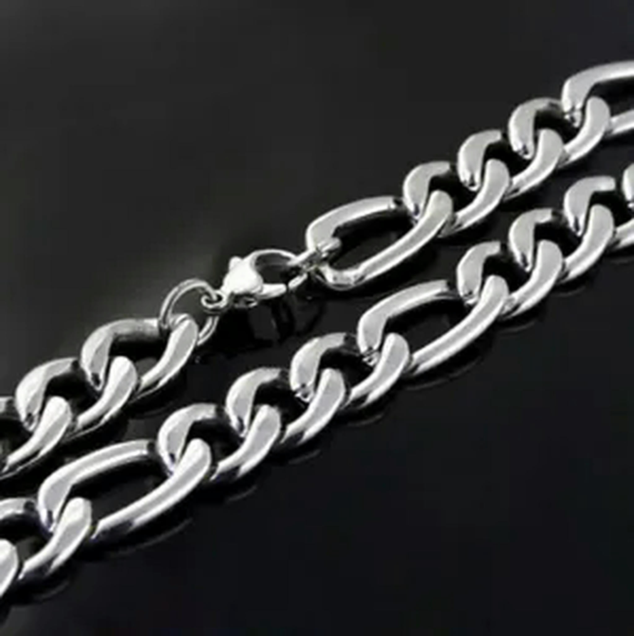 HOOUN Huge 12mm 18-40'' Heavy 316L Stainless Steel Figaro Chain ...