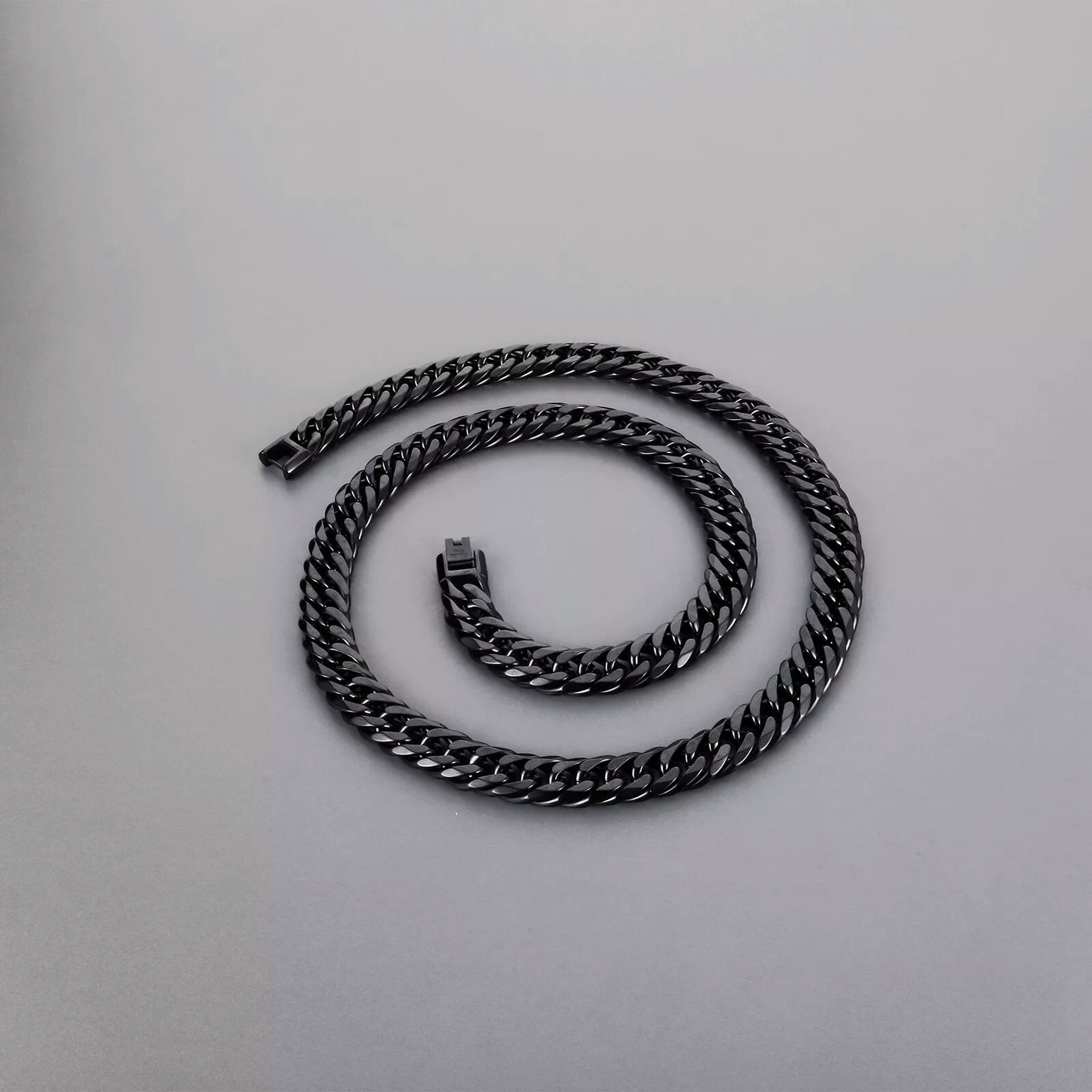 HOOUN Huge Black Stainless Steel Curb Link Chain Necklace Mens Jewelry 12mm 26'' 136g - Walmart.com