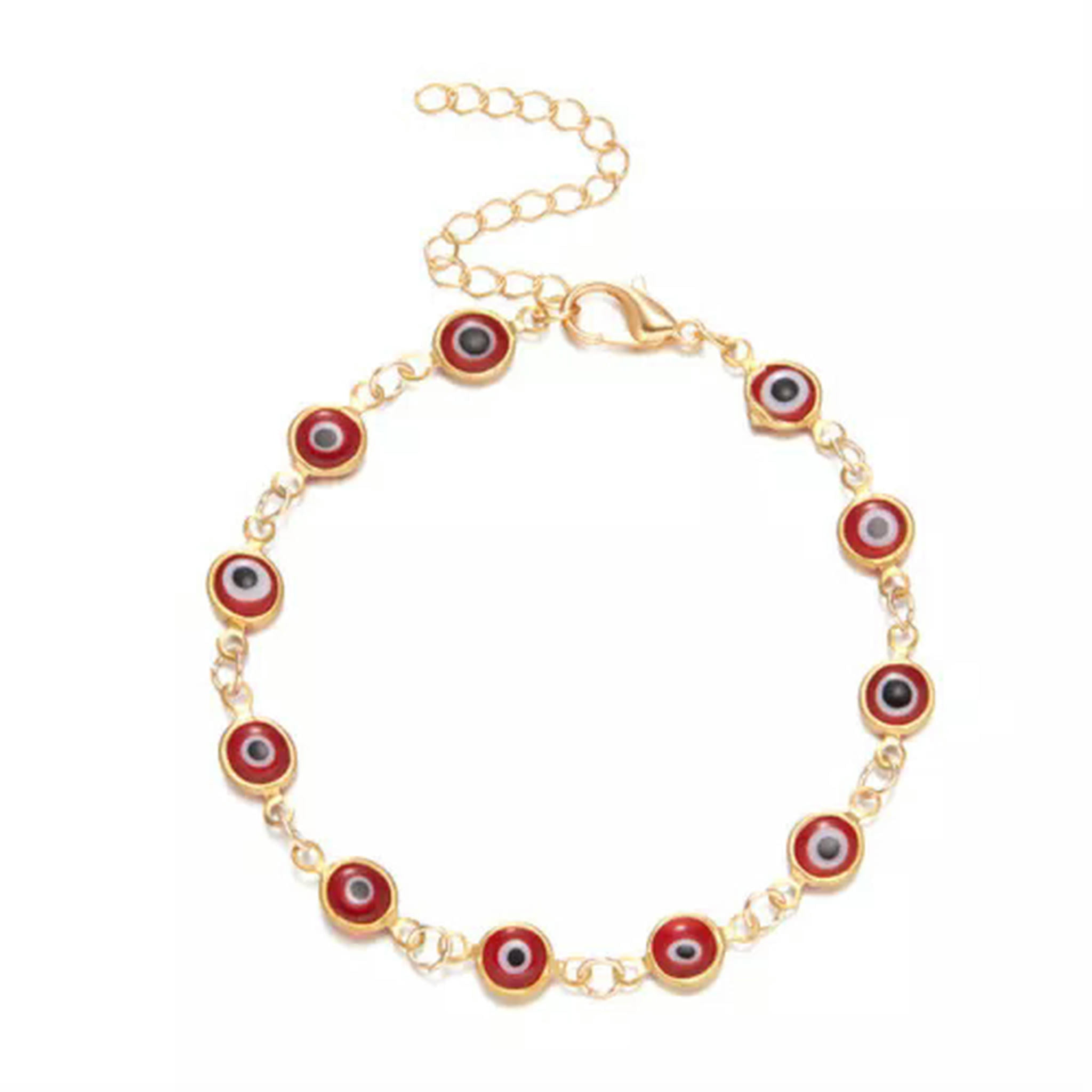 HOOUN Lucky Turkey Evil Eye Bracelet Colorful Evil Eye Adjustable Metal ...