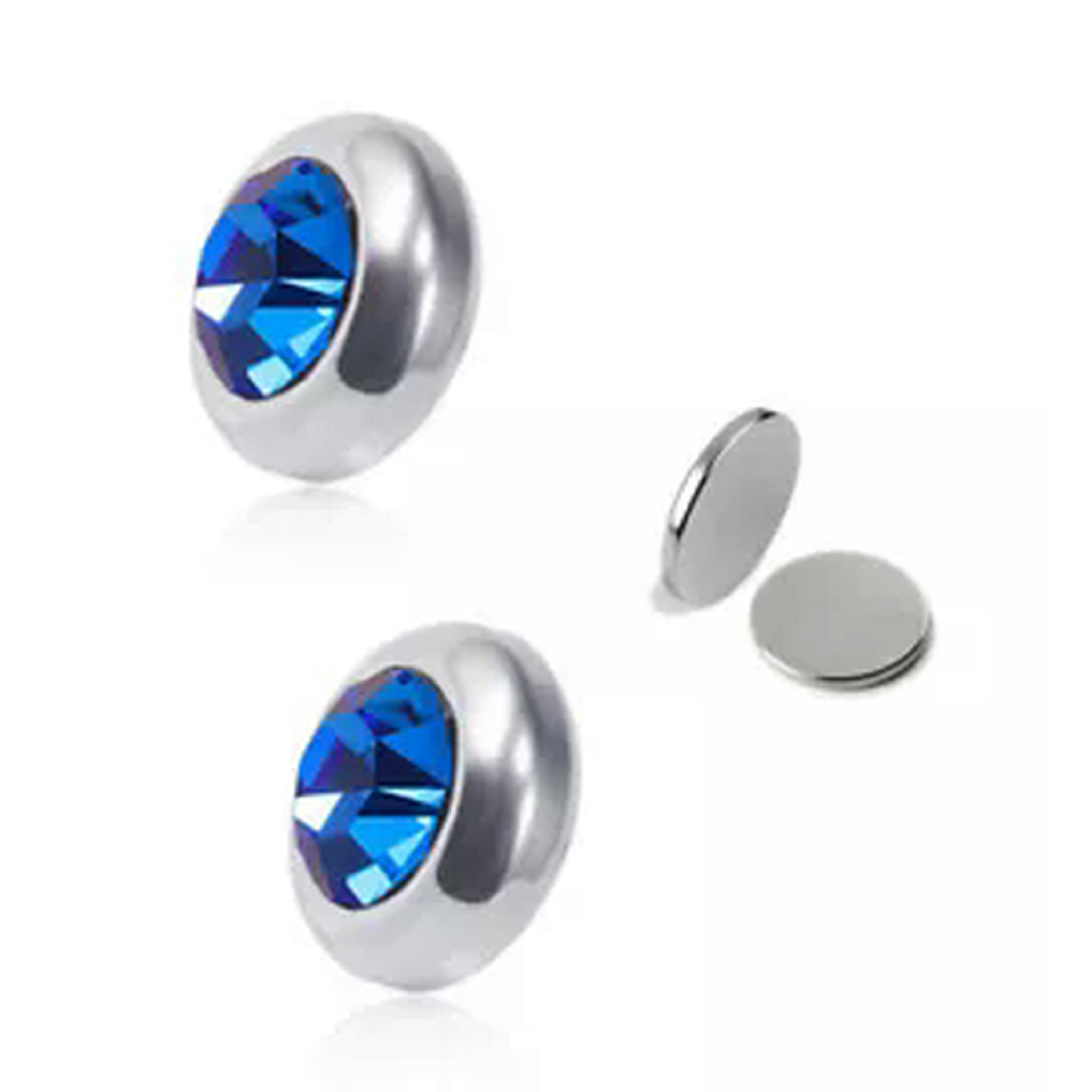 HOOUN Magnetic Ear Clip Fake Earring Crystal Ear Stud Rhinestone Men ...