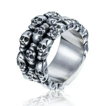 ZMY Home Stainless Steel Grim Reaper Ring Gothic Style Darkness Skull ...