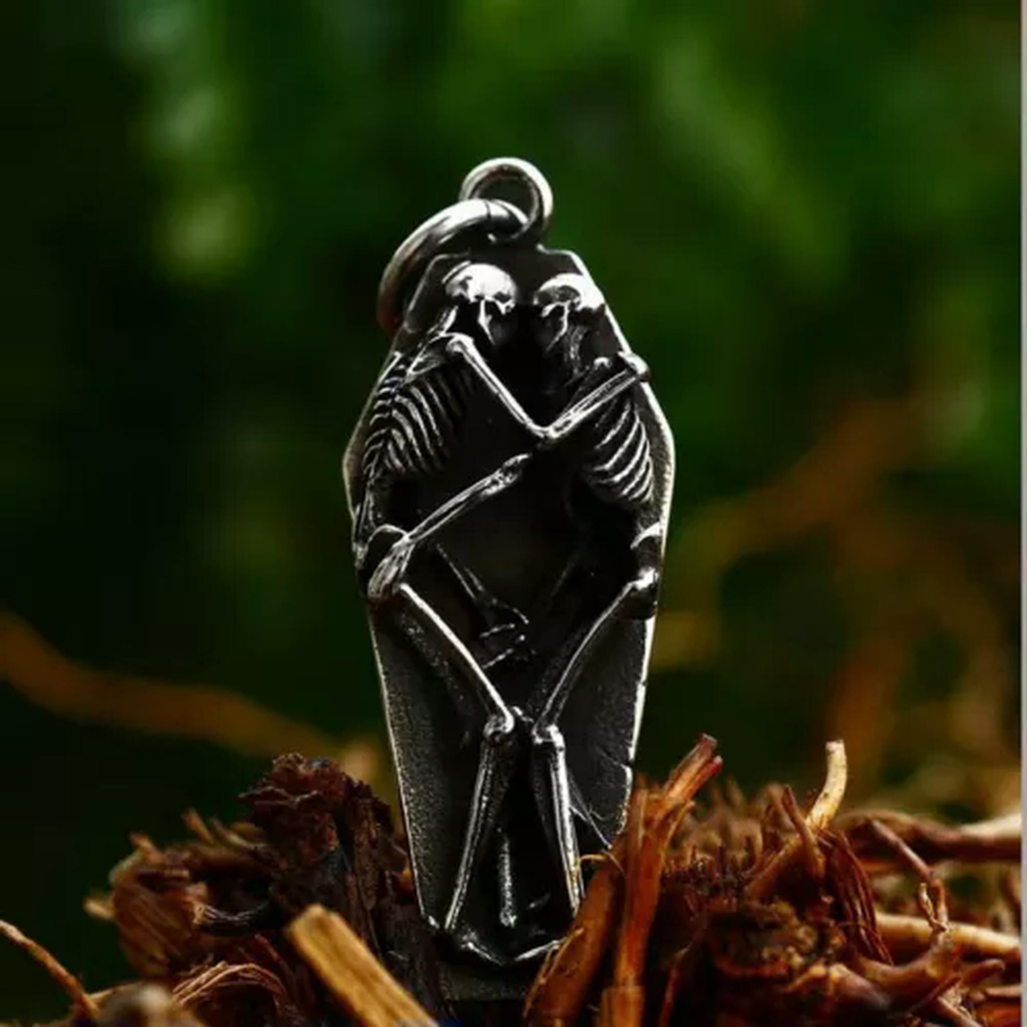 HOOUN Men's Punk Snake Skull / Dragon / Fallen Angel Pendant Necklace ...