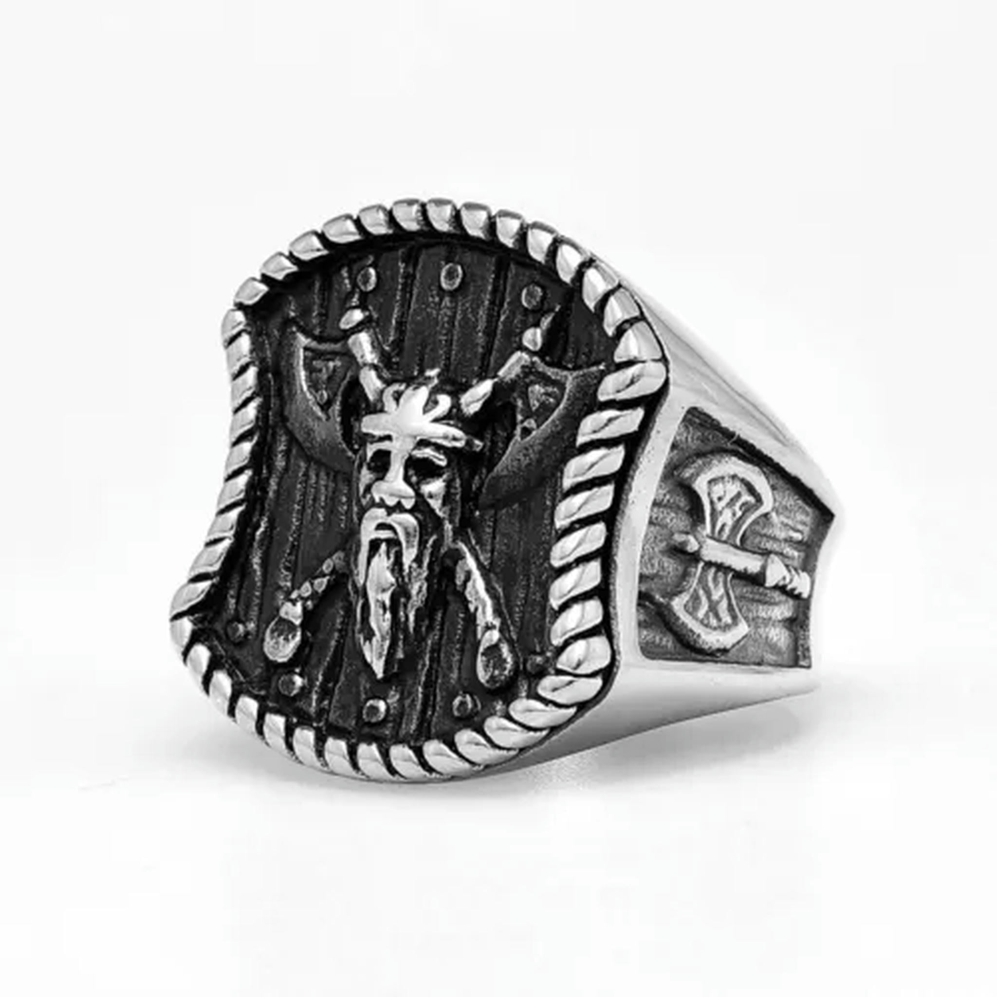 HOOUN Men's Viking Warrior Hunter Gladiator Pirate Ring Stainless Steel ...