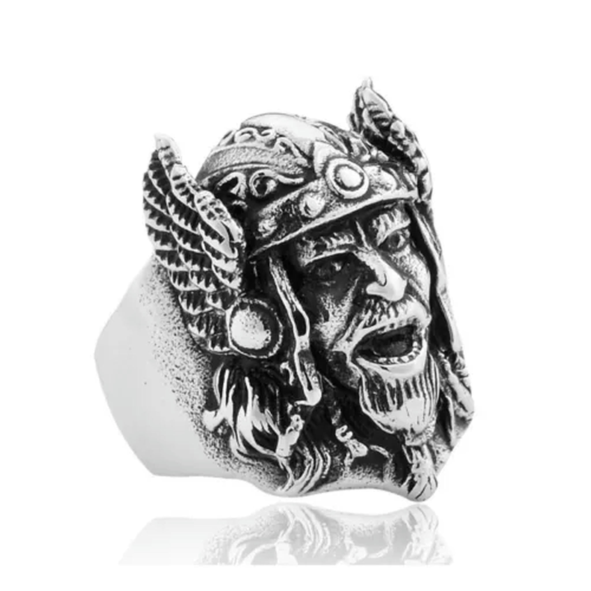 HOOUN Men's Viking Warrior Hunter Gladiator Pirate Ring Stainless Steel ...